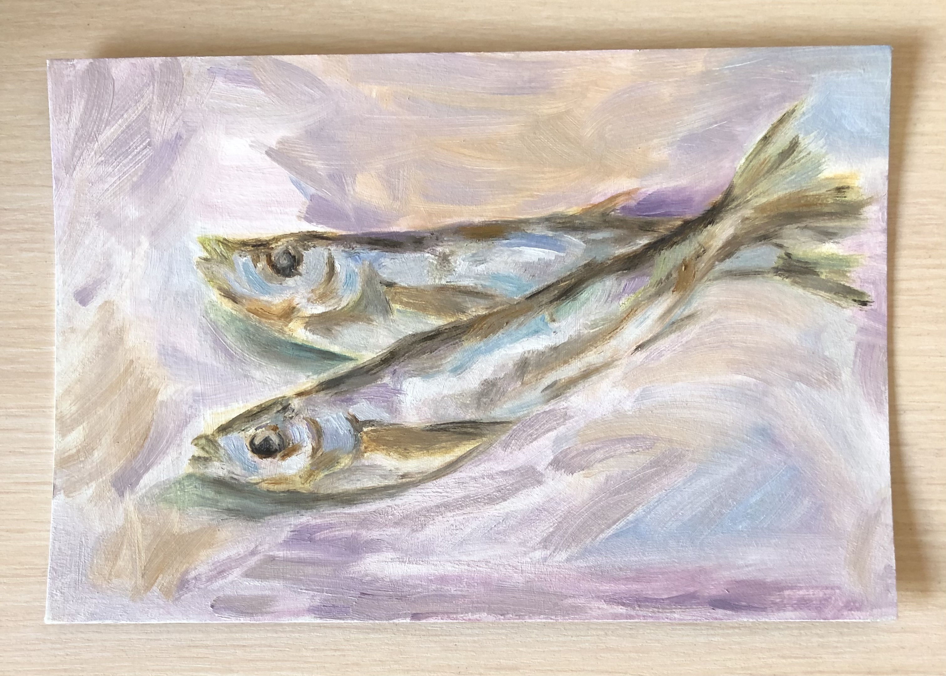 Fish still life original oil painting | Inspire Uplift