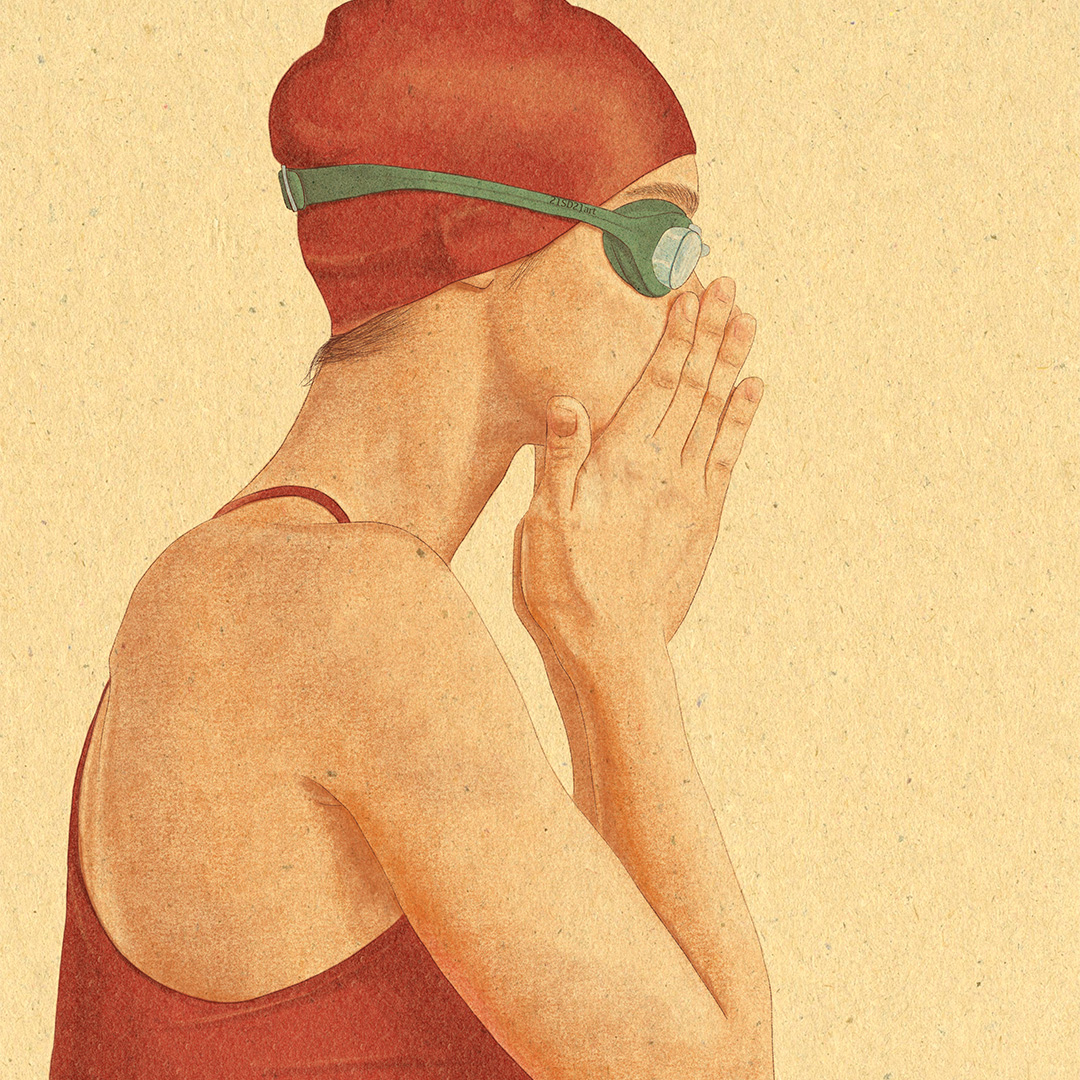 Digital drawing of a swimmer from the "Green Swim Goggles" s - Inspire ...