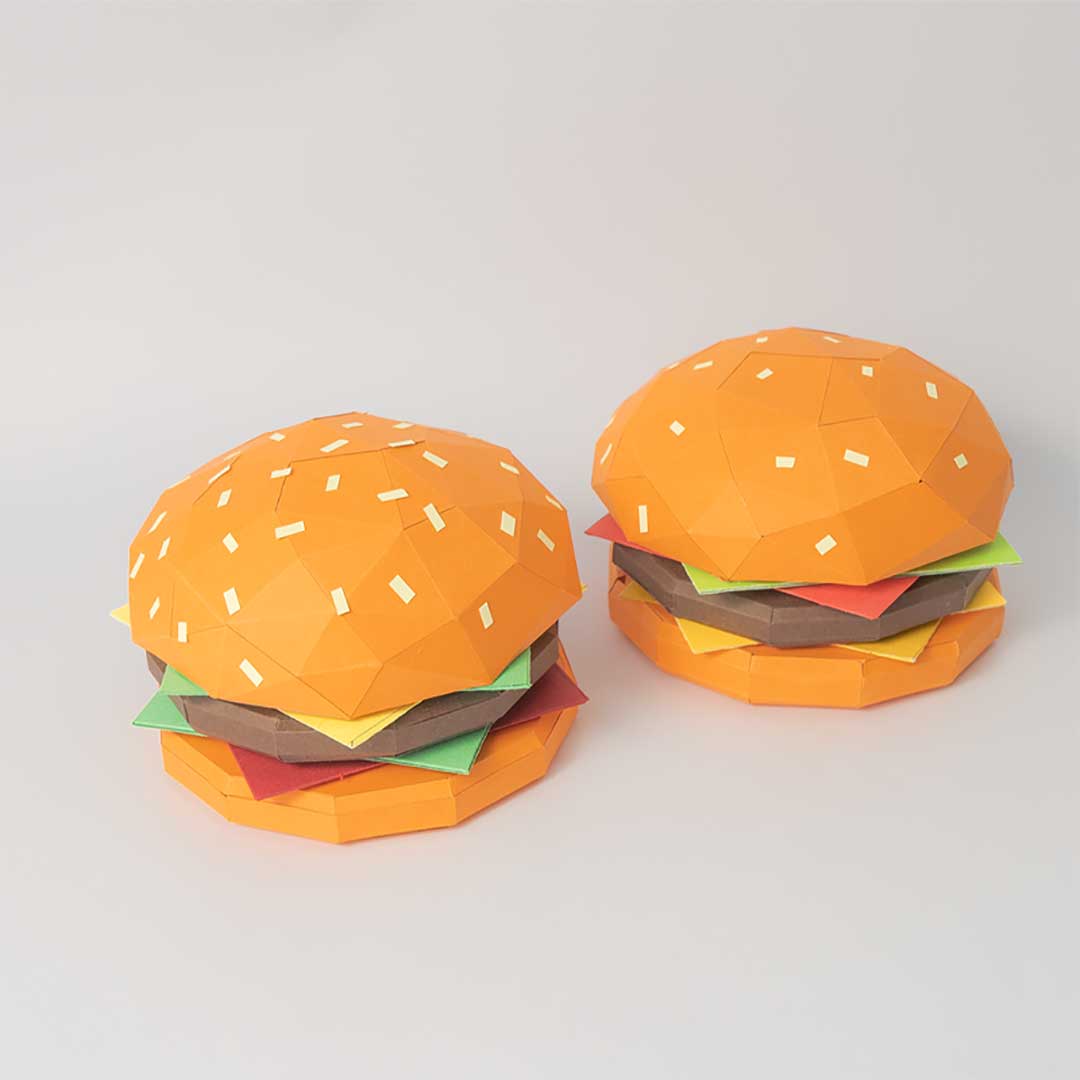Burger, burger low Poly, PDF Template, Low Poly, Paper burge | Inspire ...