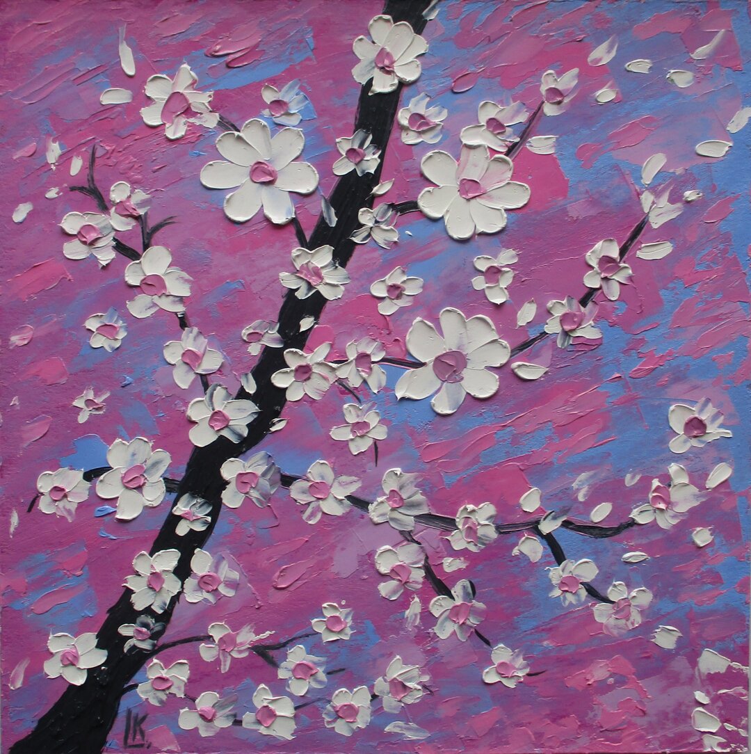 Original Painting Modern Cherry Blossom Tree Sakura Japanese | Inspire ...