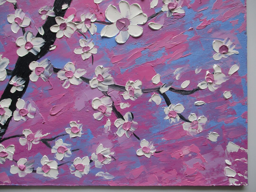 Original Painting Modern Cherry Blossom Tree Sakura Japanese - Inspire ...
