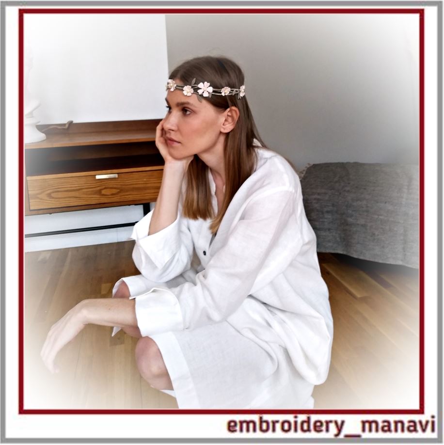 In the hoop Embroidery design wreath Hair decor 3D flowers - Inspire Uplift