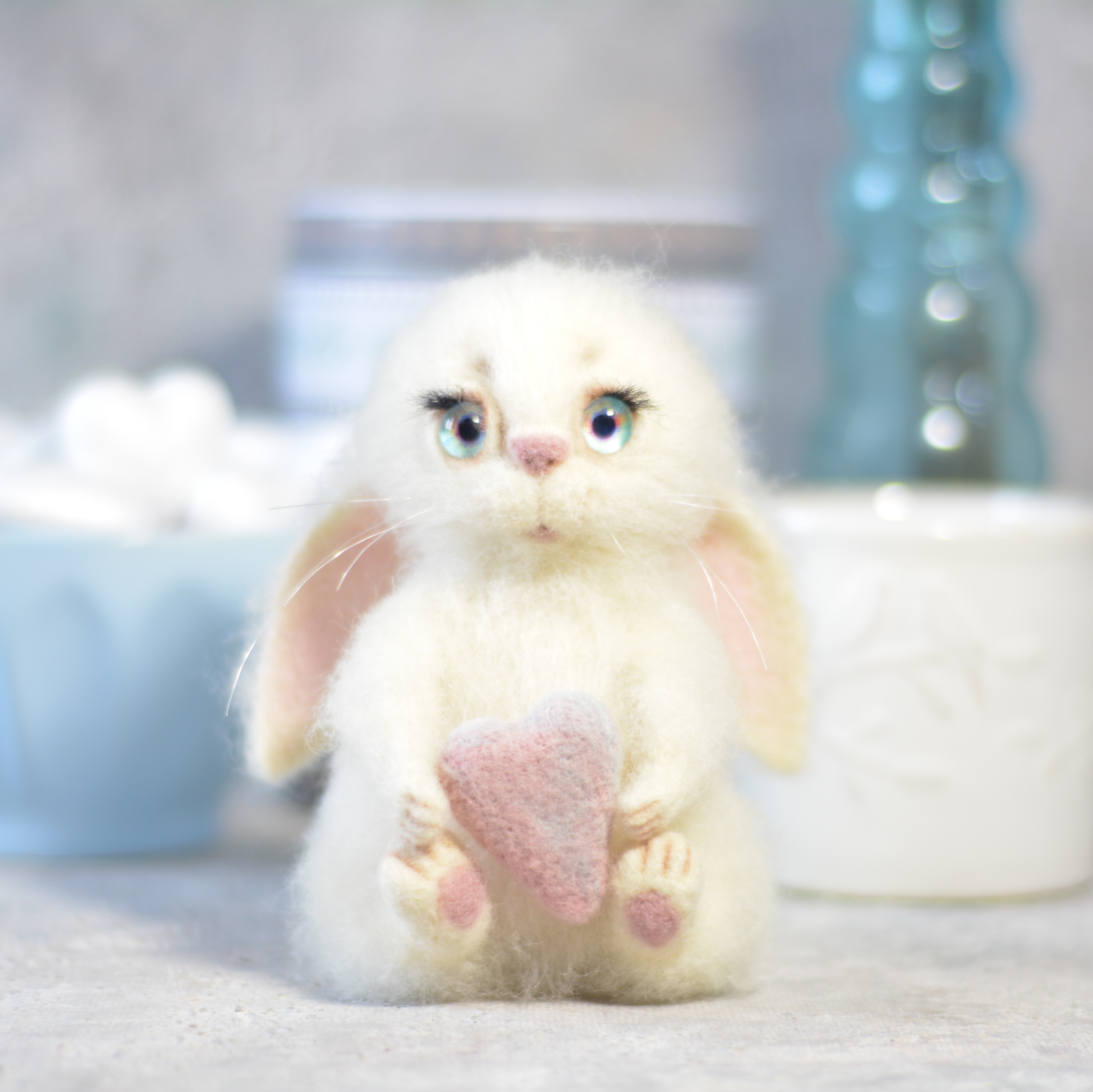 Needle felted bunny / White rabbit toy/ Rabbit doll/Felt rab - Inspire ...