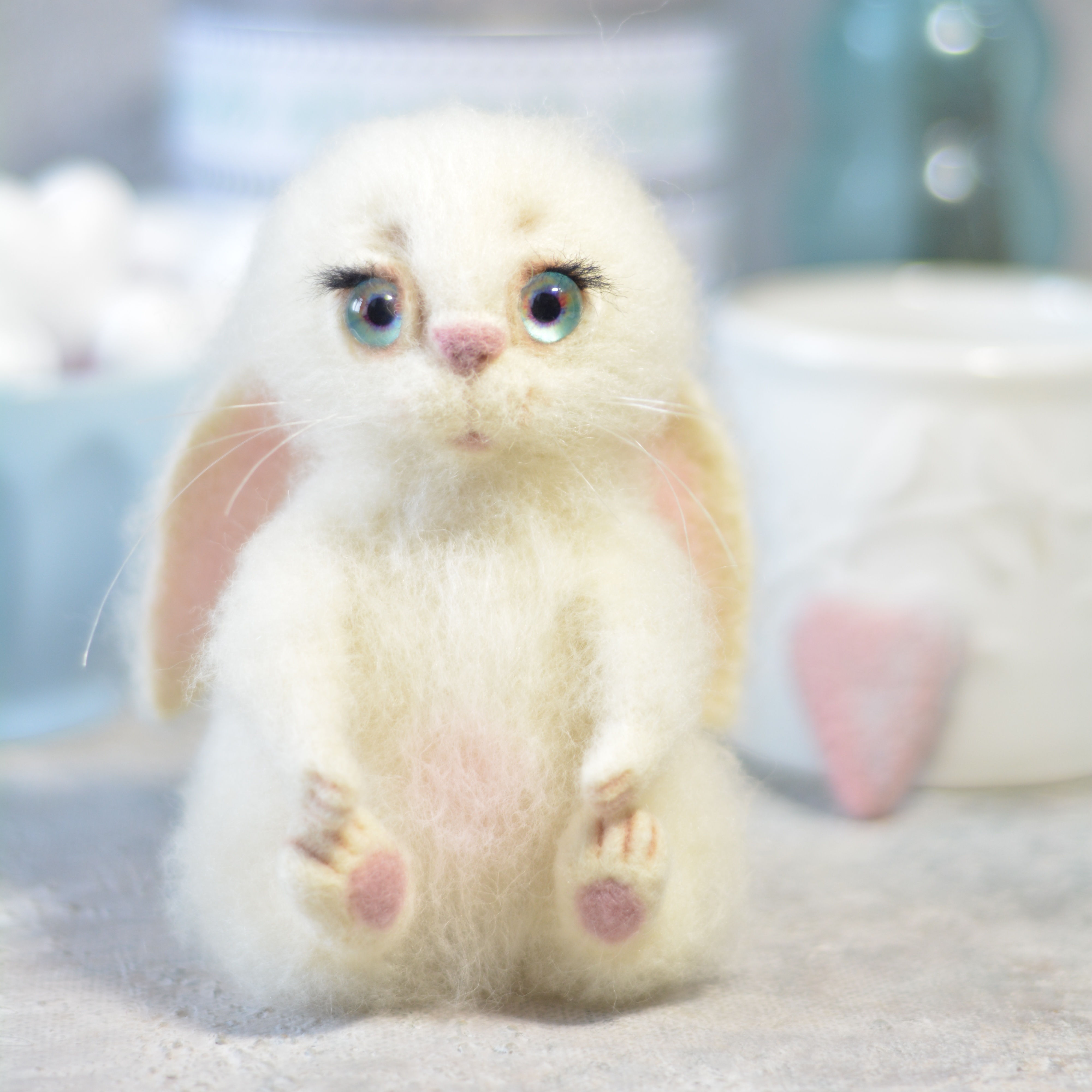 Needle felted bunny / White rabbit toy/ Rabbit doll/Felt rab - Inspire ...