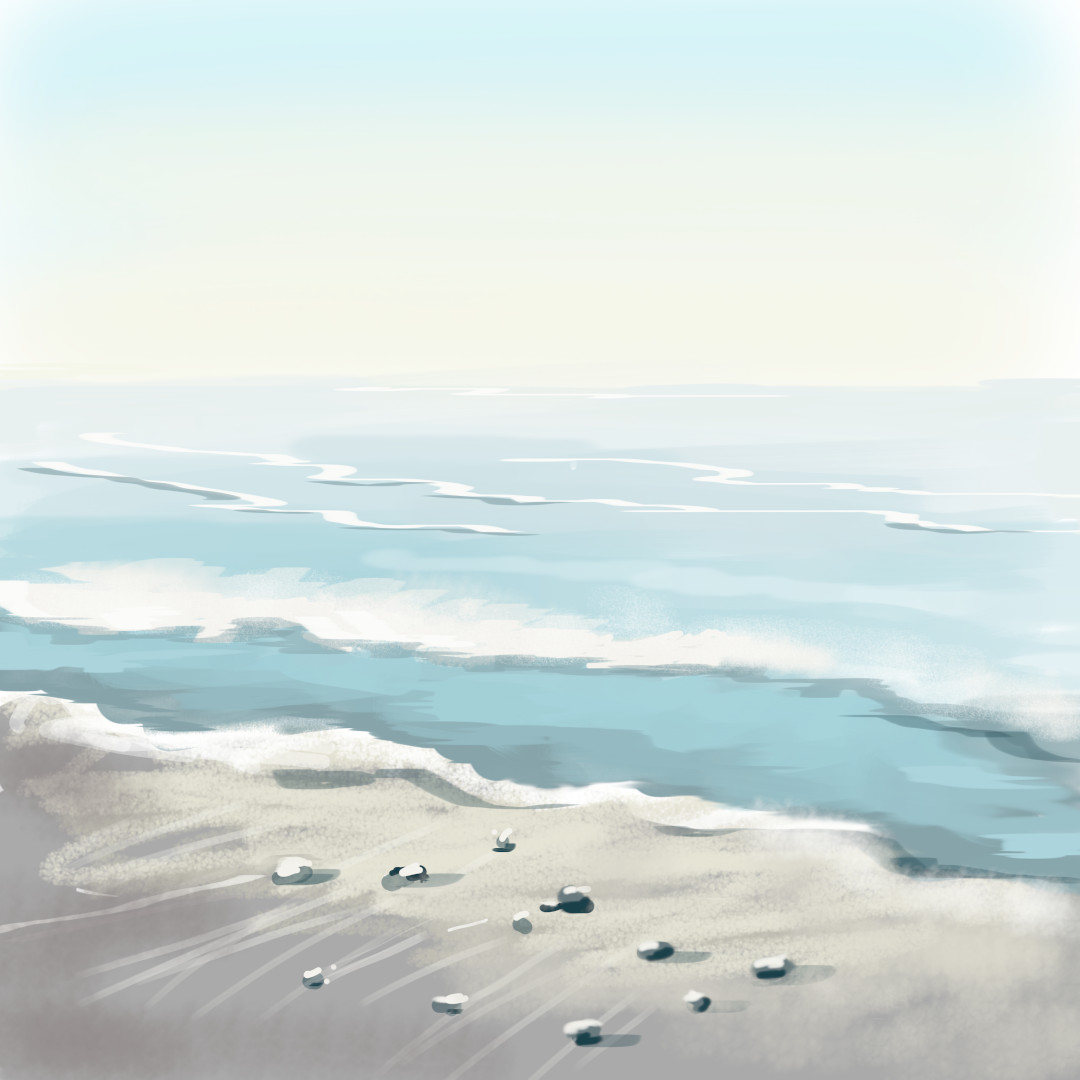 Beach art Digital art Printable digital drawing Seascape Zan - Inspire ...