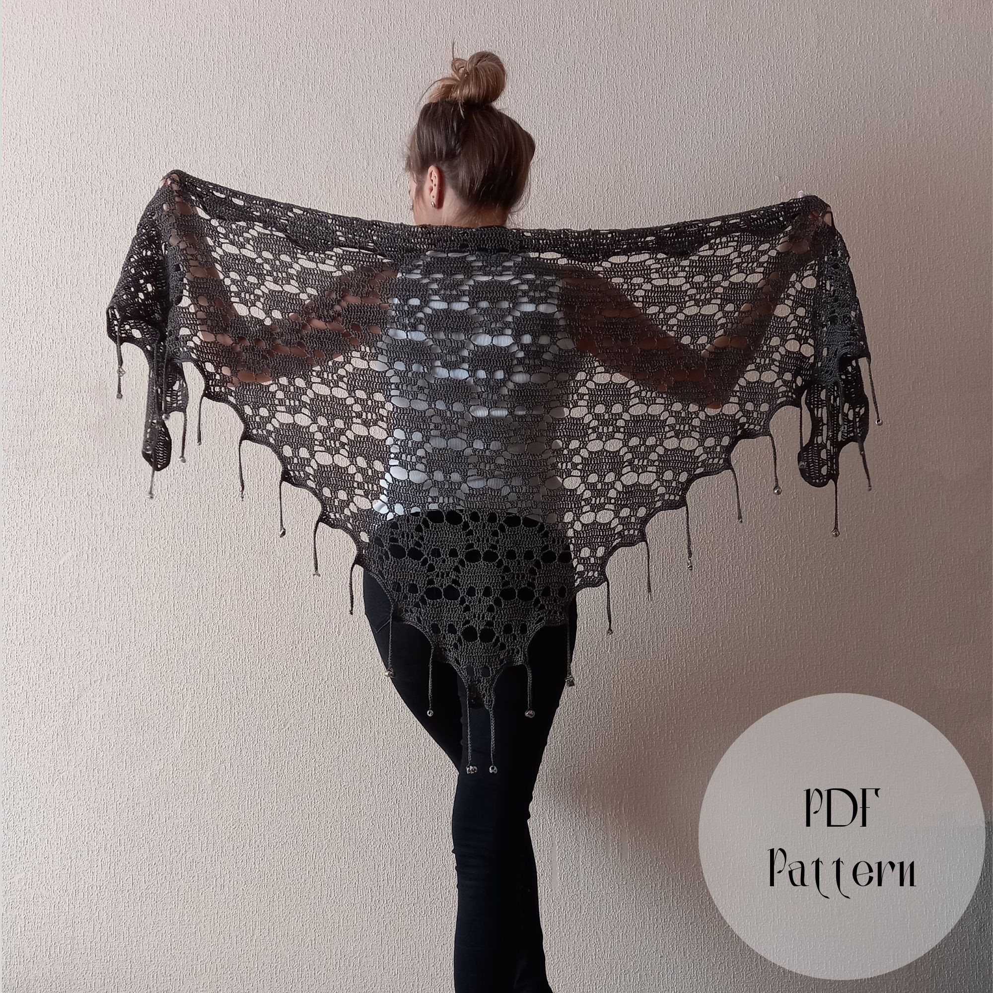 Crochet shawl pattern, Crochet shawl with skulls | Inspire Uplift