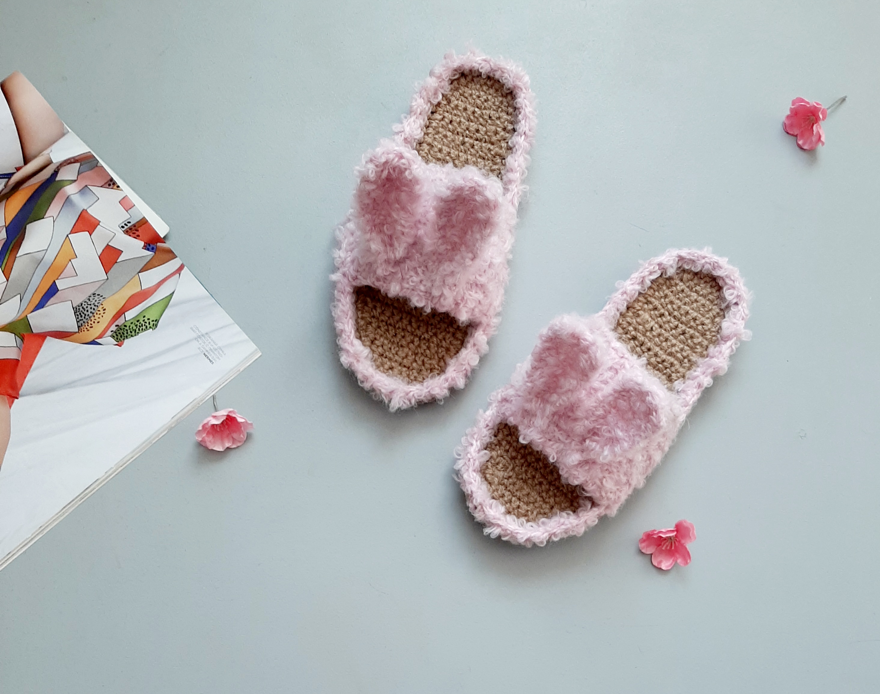 Bunny slippers adult - Straw sandals bunny - Inspire Uplift