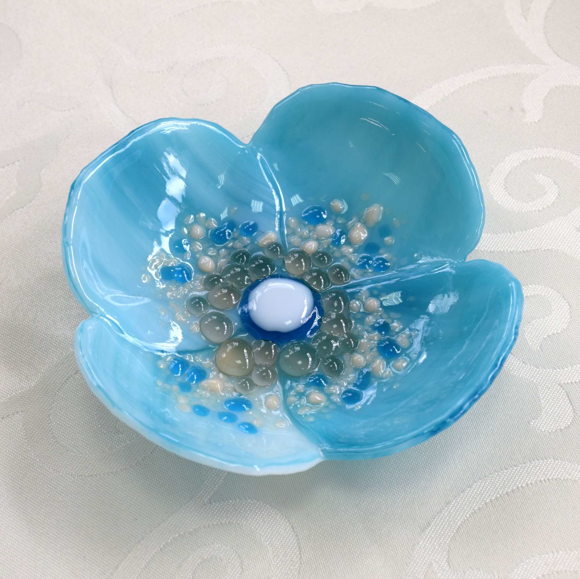 Small fused glass dish flowers for jewerly or soucers - Inspire Uplift