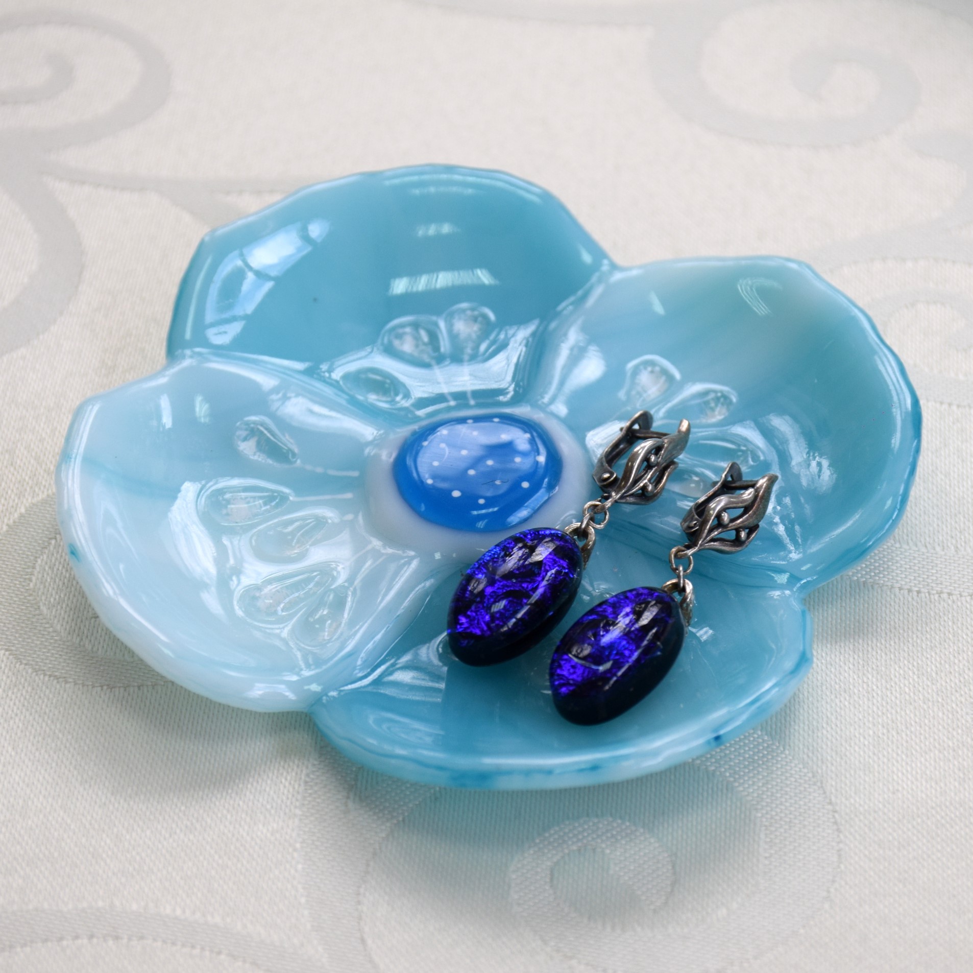 Small fused glass dish flowers for jewerly or soucers - Inspire Uplift