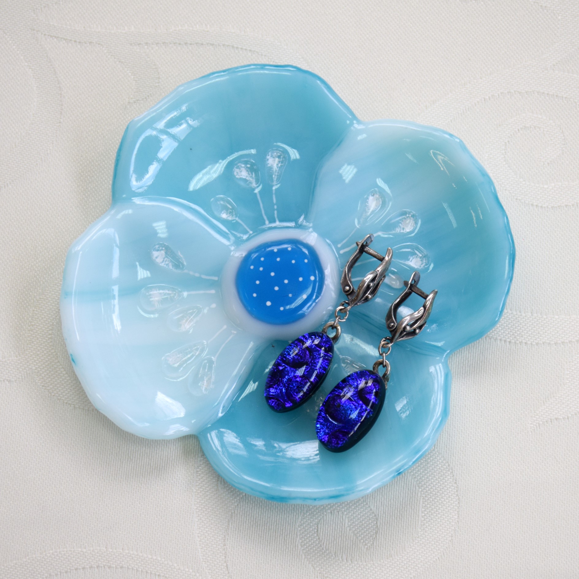 Small fused glass dish flowers for jewerly or soucers - Inspire Uplift