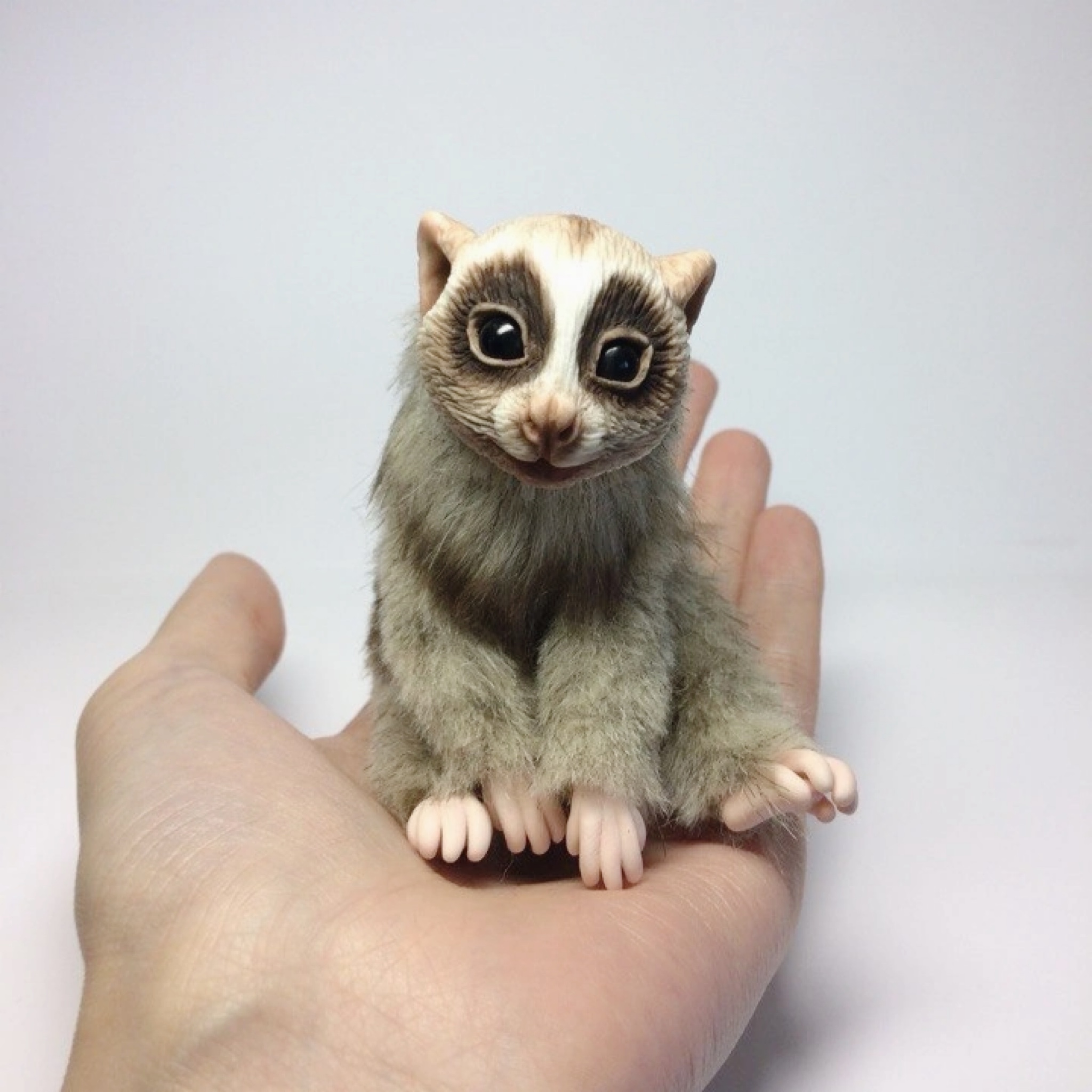 Lemur ART doll animal sculpture. OOAK lemur miniature toy. h - Inspire ...