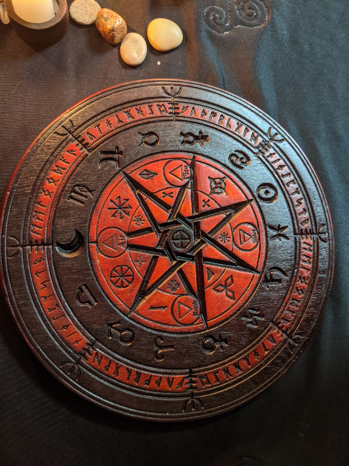 Witch altar Pentagram , Wooden Magic plaque, Wheel of the Ye - Inspire ...