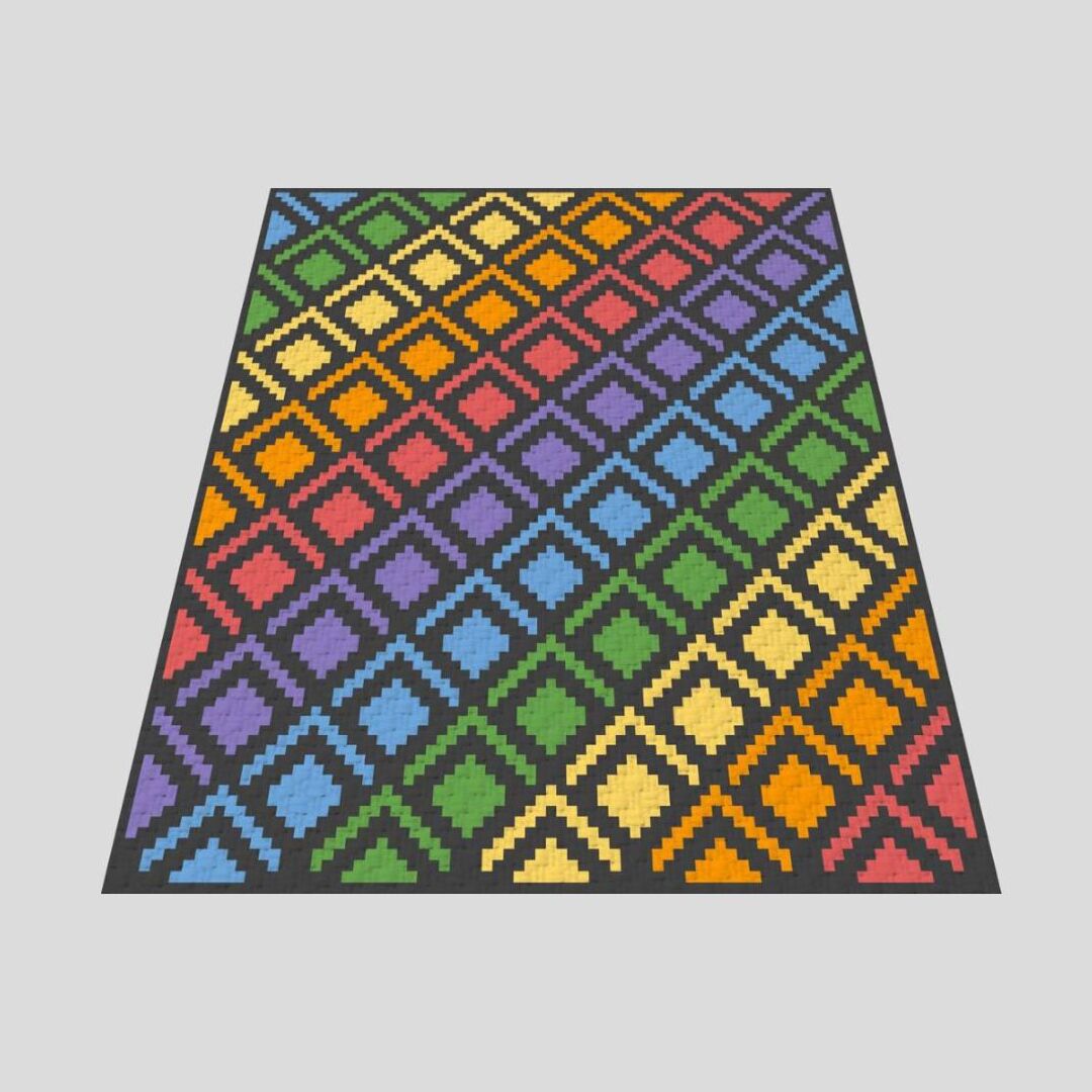 Crochet C2C Mosaic blanket pattern PDF - Inspire Uplift