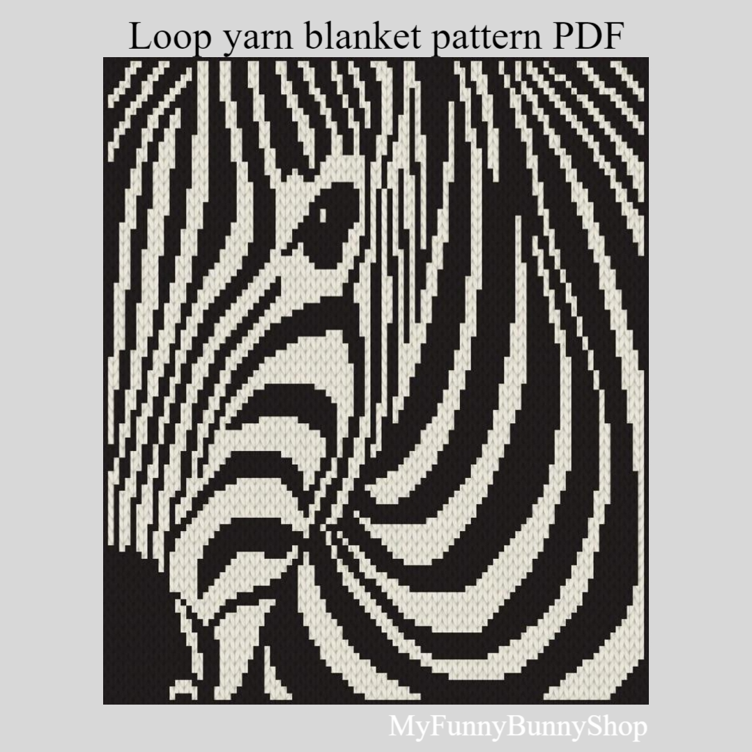 Loop yarn Zebra blanket/mat pattern PDF - Inspire Uplift