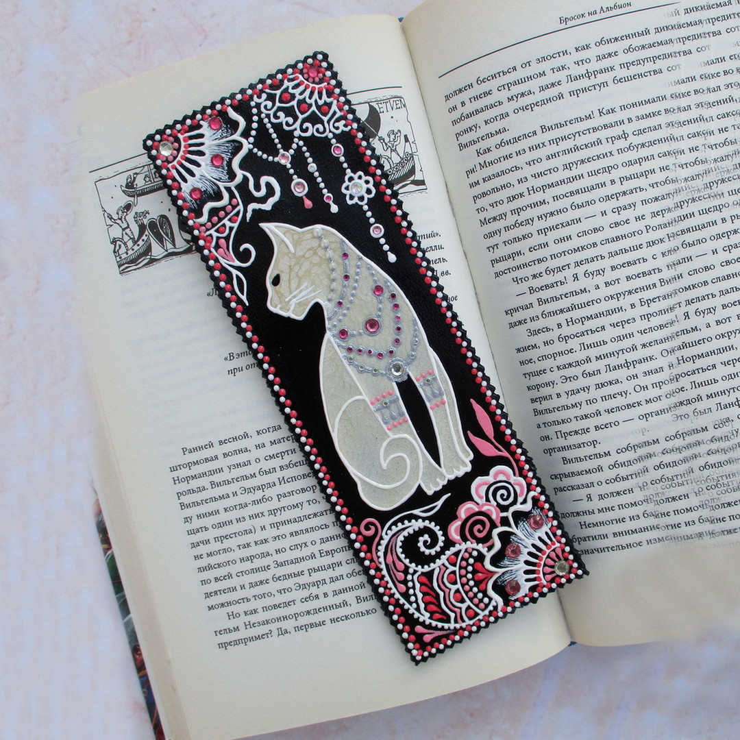Leather bookmark, Personalized bookmark, Hand-painted bookma - Inspire ...