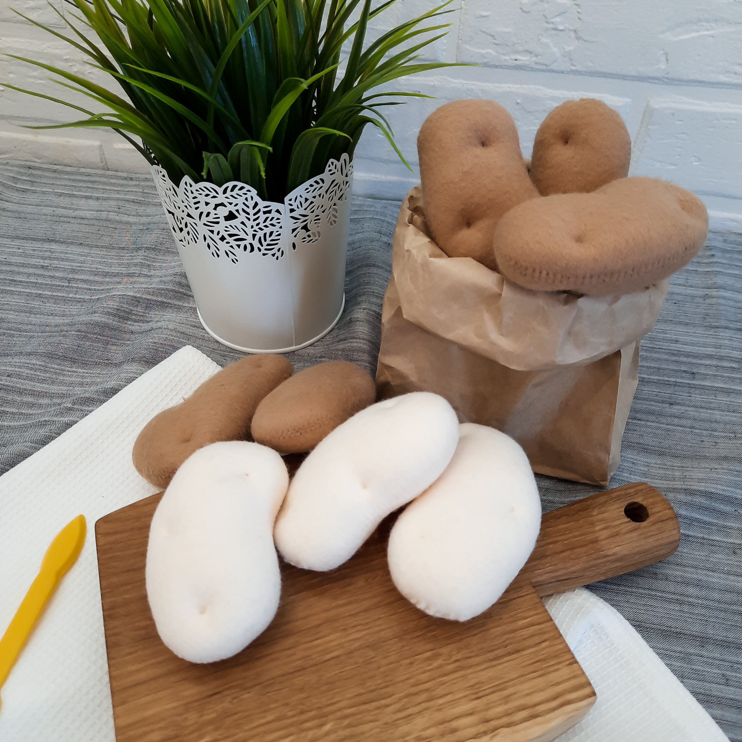 Felt potatoes, felt food, felt vegetables, felt toys, fake - Inspire Uplift