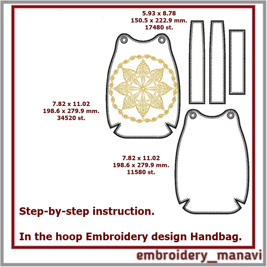 In the hoop Embroidery design Handbag with pattern mandala. - Inspire ...