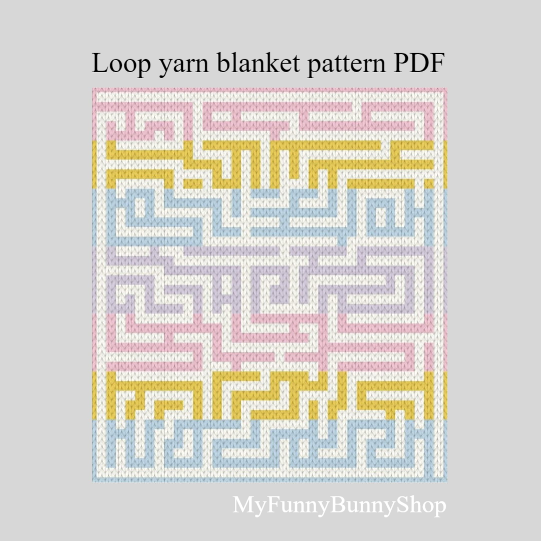 Loop yarn Maze blanket knitting pattern PDF - Inspire Uplift