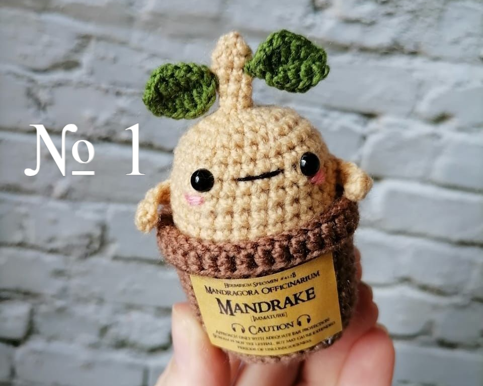 Potted mini mandrake,amigurumi,mandrake rootath - Inspire Uplift