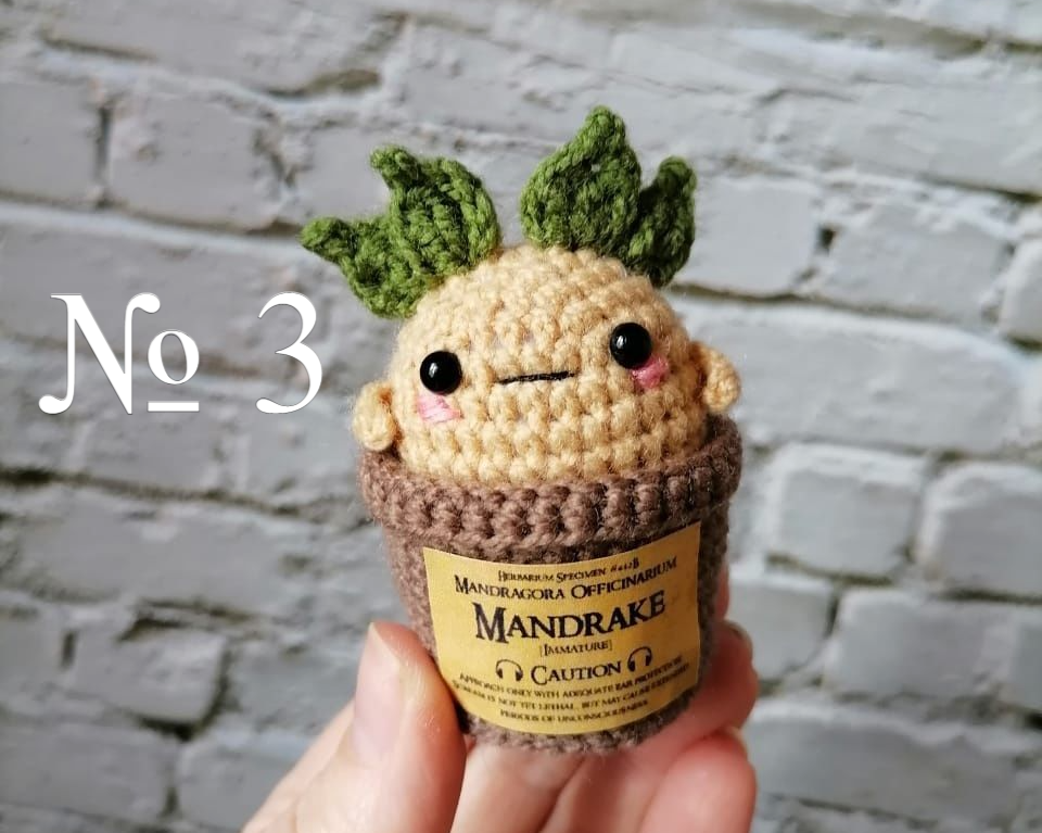 Potted mini mandrake,amigurumi,mandrake rootath - Inspire Uplift