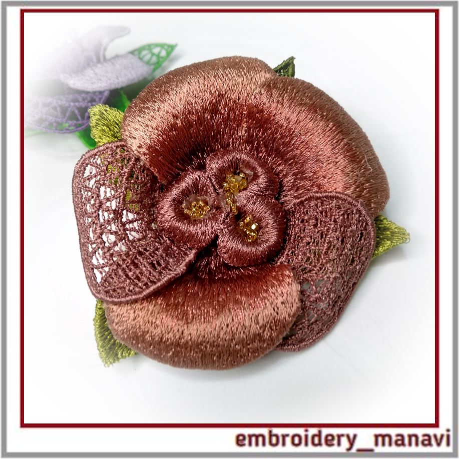 In the hoop 3D embroidery design flower. 4x4. - Inspire Uplift