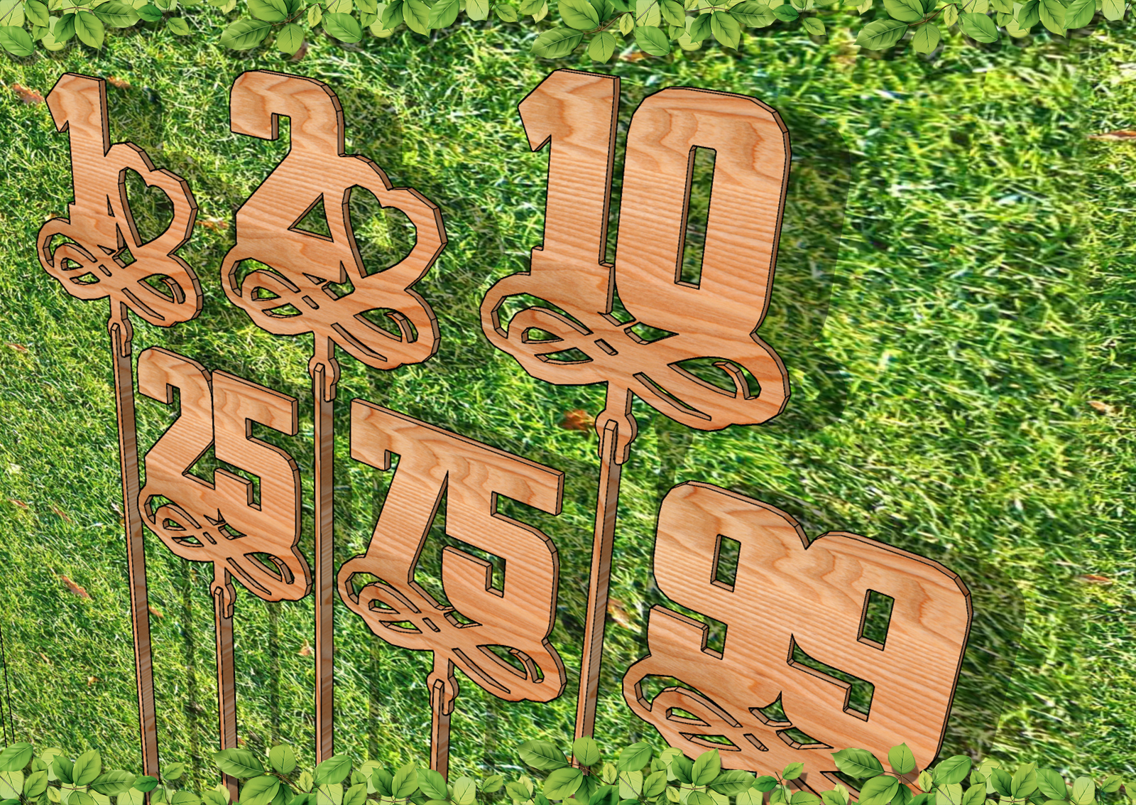 Toppers numbers from 1 to 99 vector model for laser cut cnc, - Inspire ...