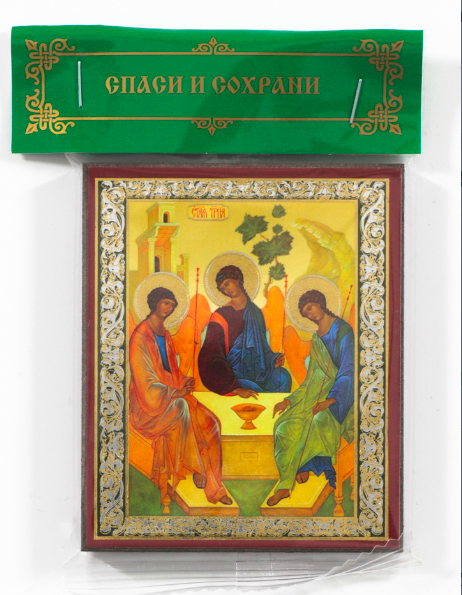 St Trinity (Andrei Rublev), wooden icon 2,5 x 3,5" | Inspire Uplift