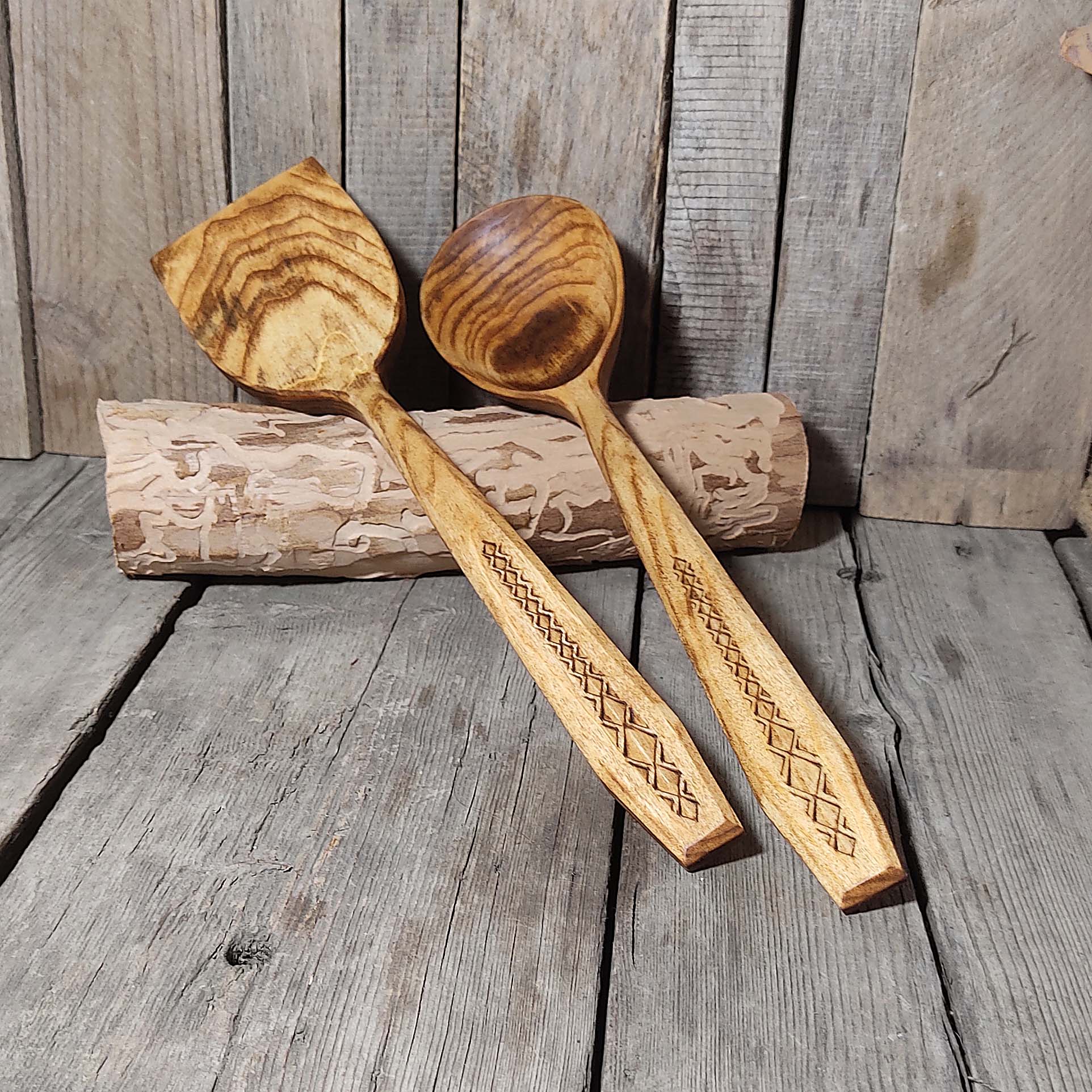 Handmade wooden set spoons Large wooden serving spoon Cookin - Inspire ...