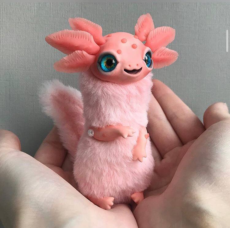Axolotl ART Doll miniature plush toy Axolotl clay sculpture - Inspire ...