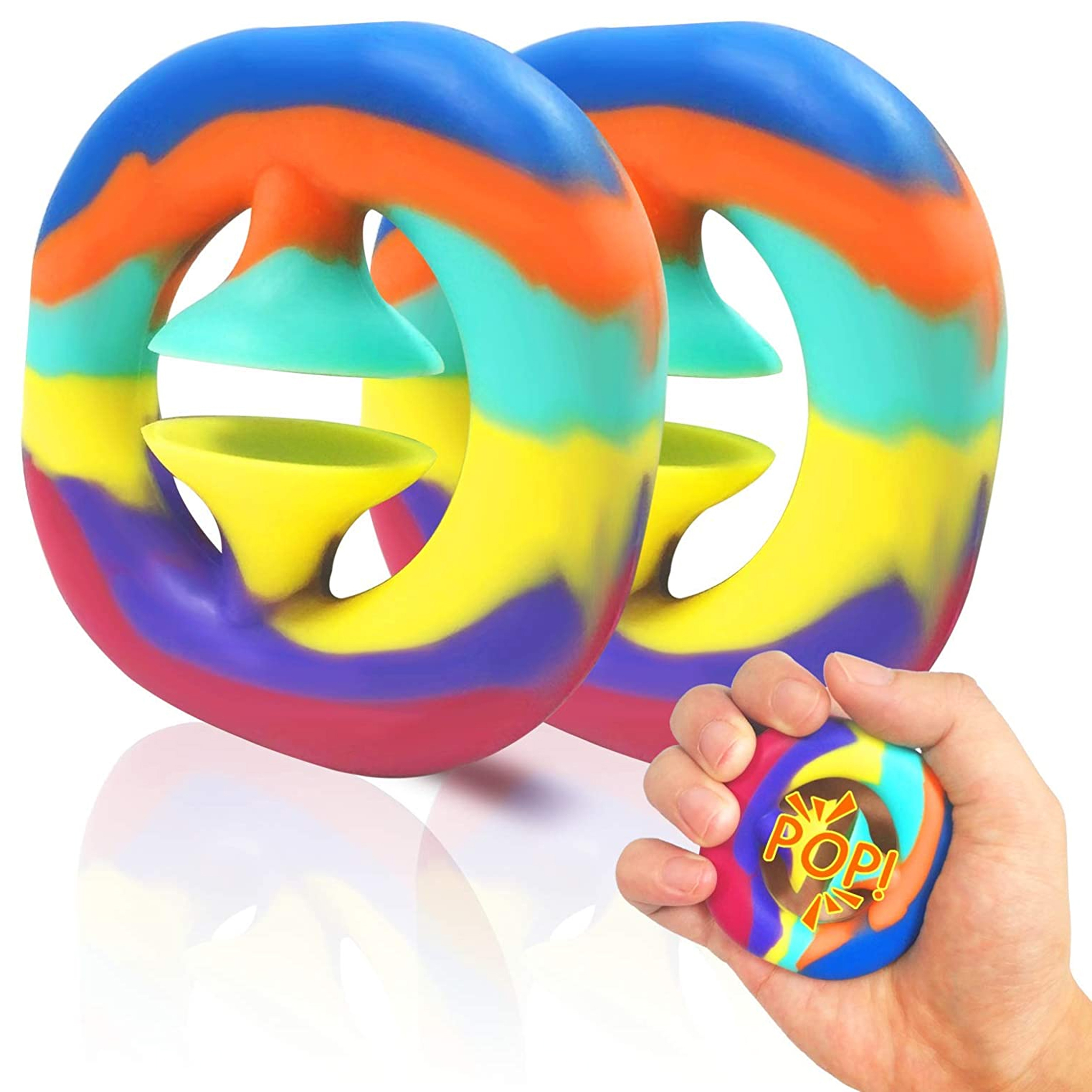 Rainbow Handgrip Snapper Squeeze Fidget Toy - Inspire Uplift