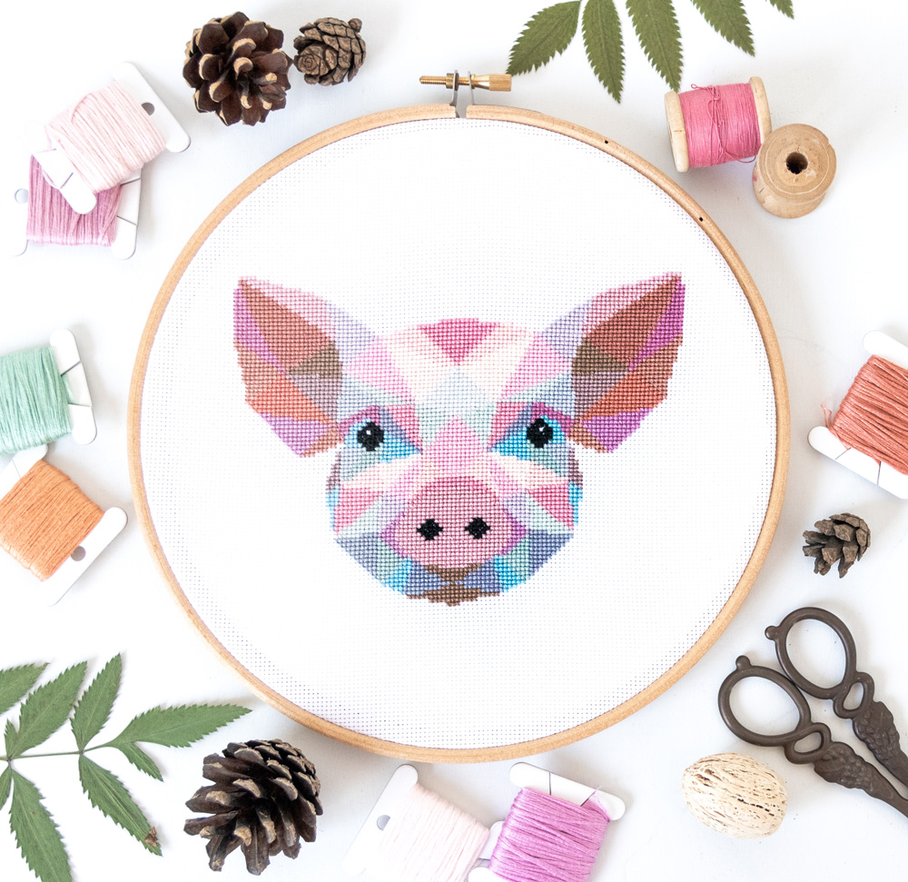 Pig Cross Stitch | Inspire Uplift