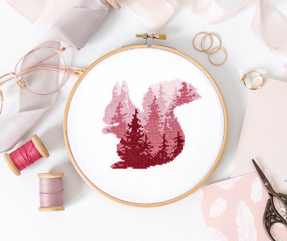 Squirrel Silhouette Cross Stitch Pattern - Inspire Uplift