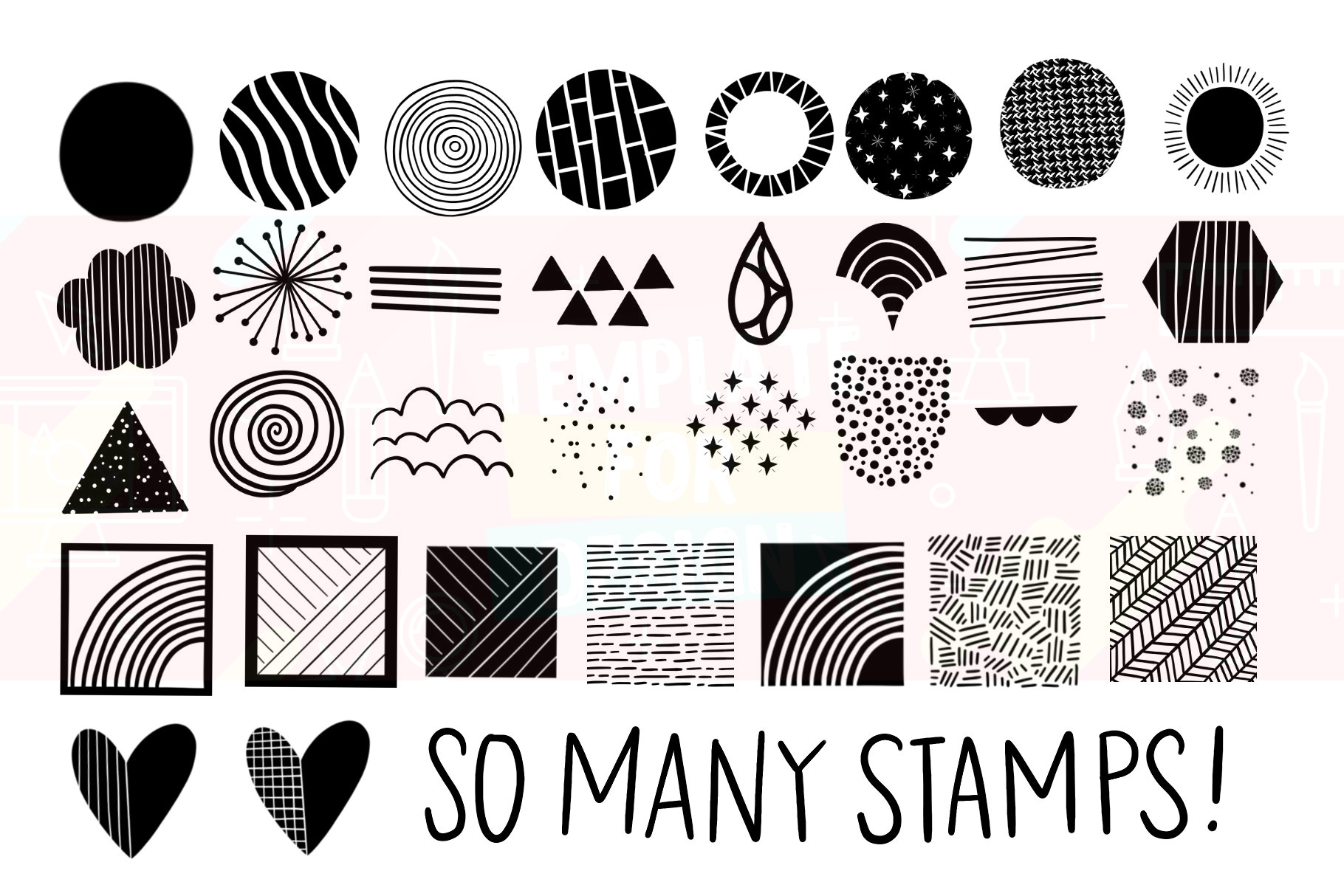 Procreate Stamp Shapes Set, Procreate brushes, Procreate sta - Inspire ...