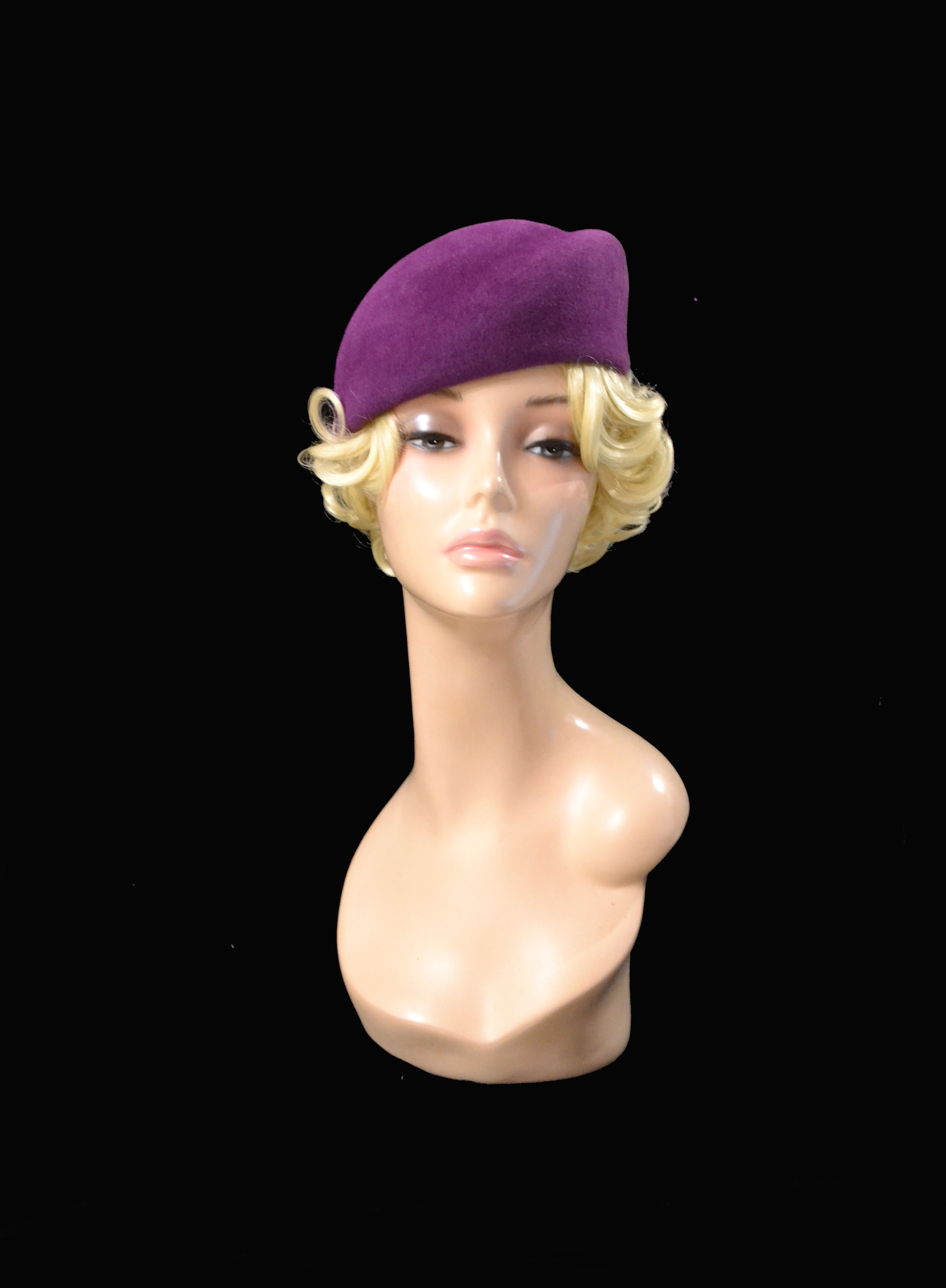 plum pillbox hat, plum felt hat, formal hat, | Inspire Uplift
