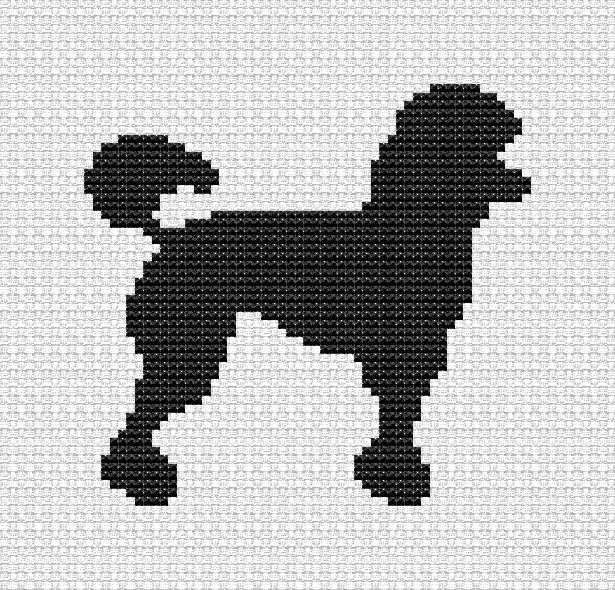 Poodle cross stitch pattern modern, Dog cross stitch pattern - Inspire ...