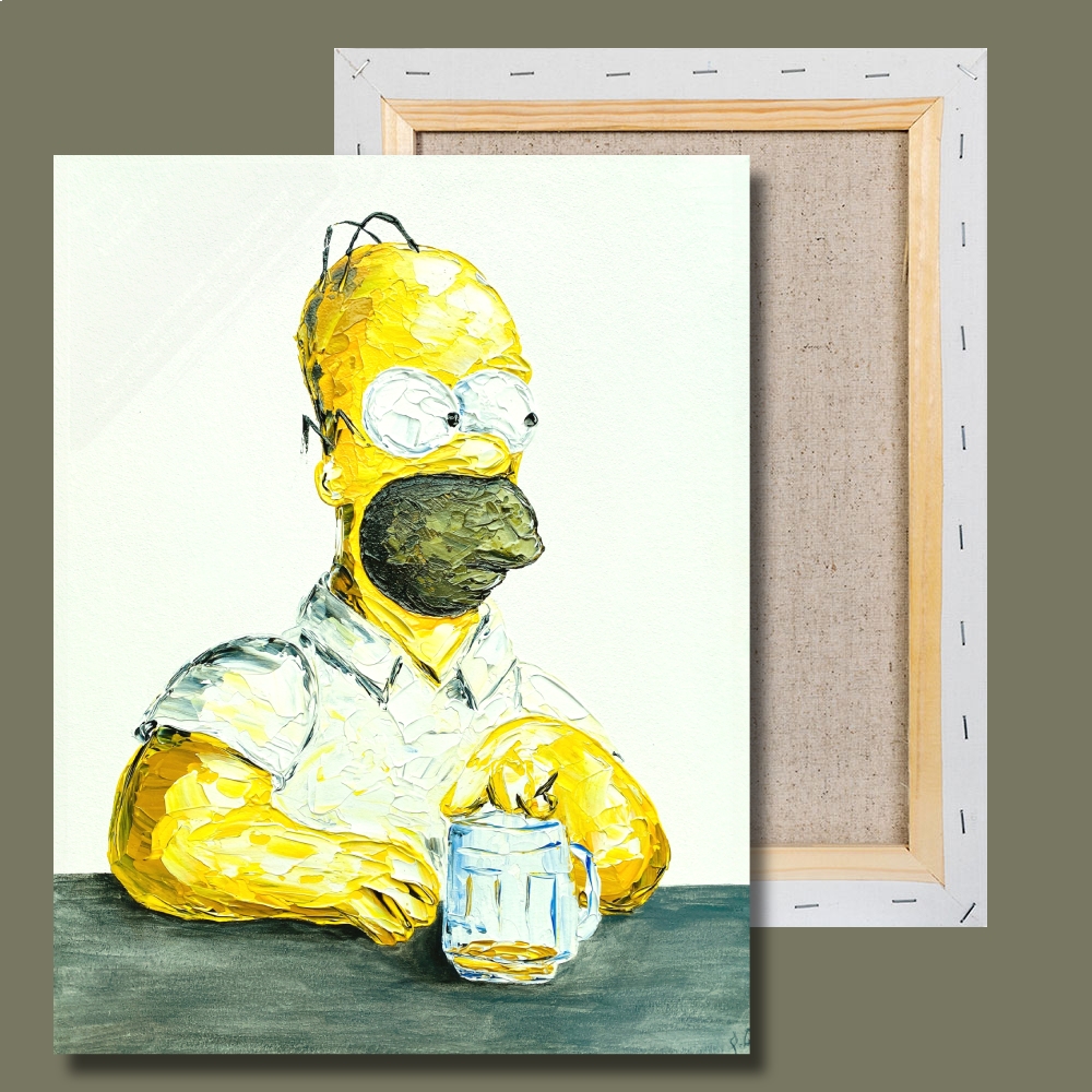 Homer Original Painting / Homer Simpson Wall Art / The Simps - Inspire ...