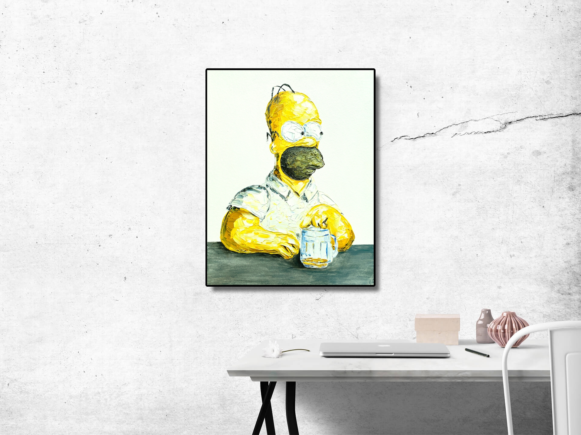 Homer Original Painting / Homer Simpson Wall Art / The Simps - Inspire ...