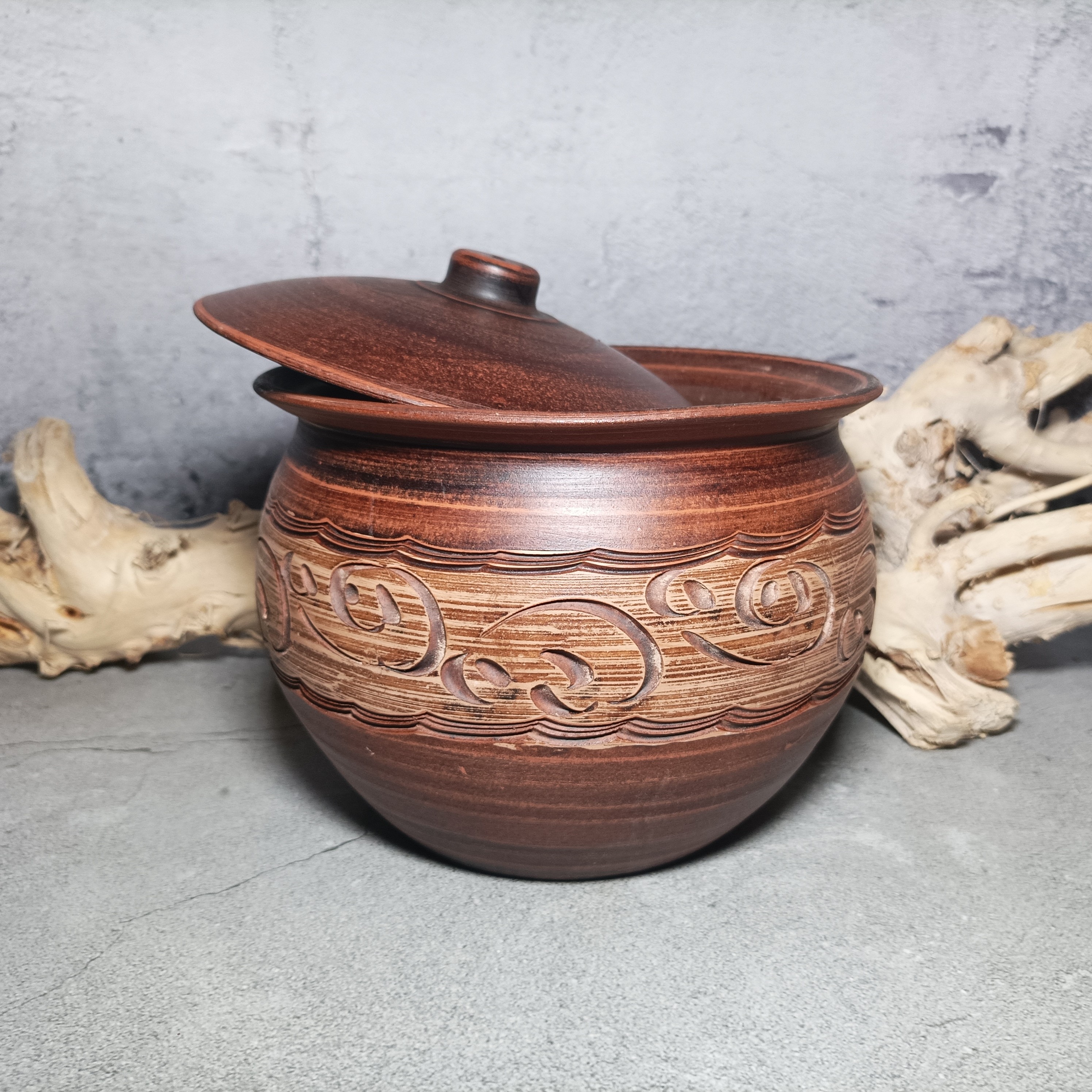 Handmade ceramic casserole 118.34 fl.oz made of red clay. En - Inspire ...