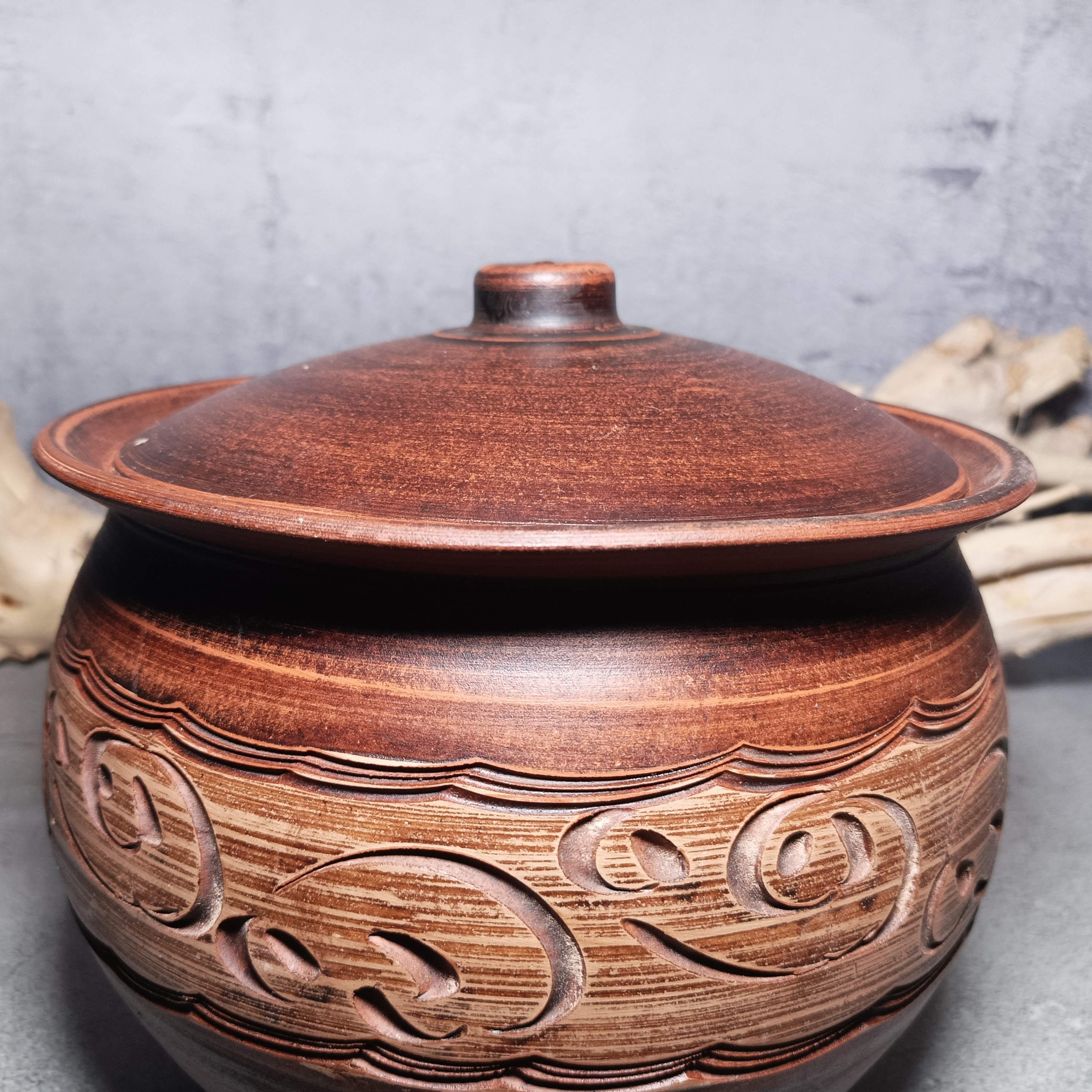 Handmade ceramic casserole 118.34 fl.oz made of red clay. En - Inspire ...