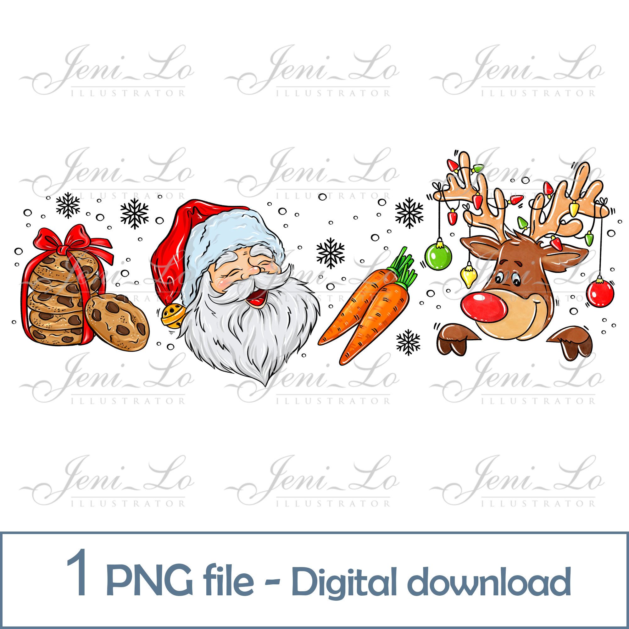 Santa Christmas Cookie Reindeer 1 PNG file Merry Christmas S | Inspire ...