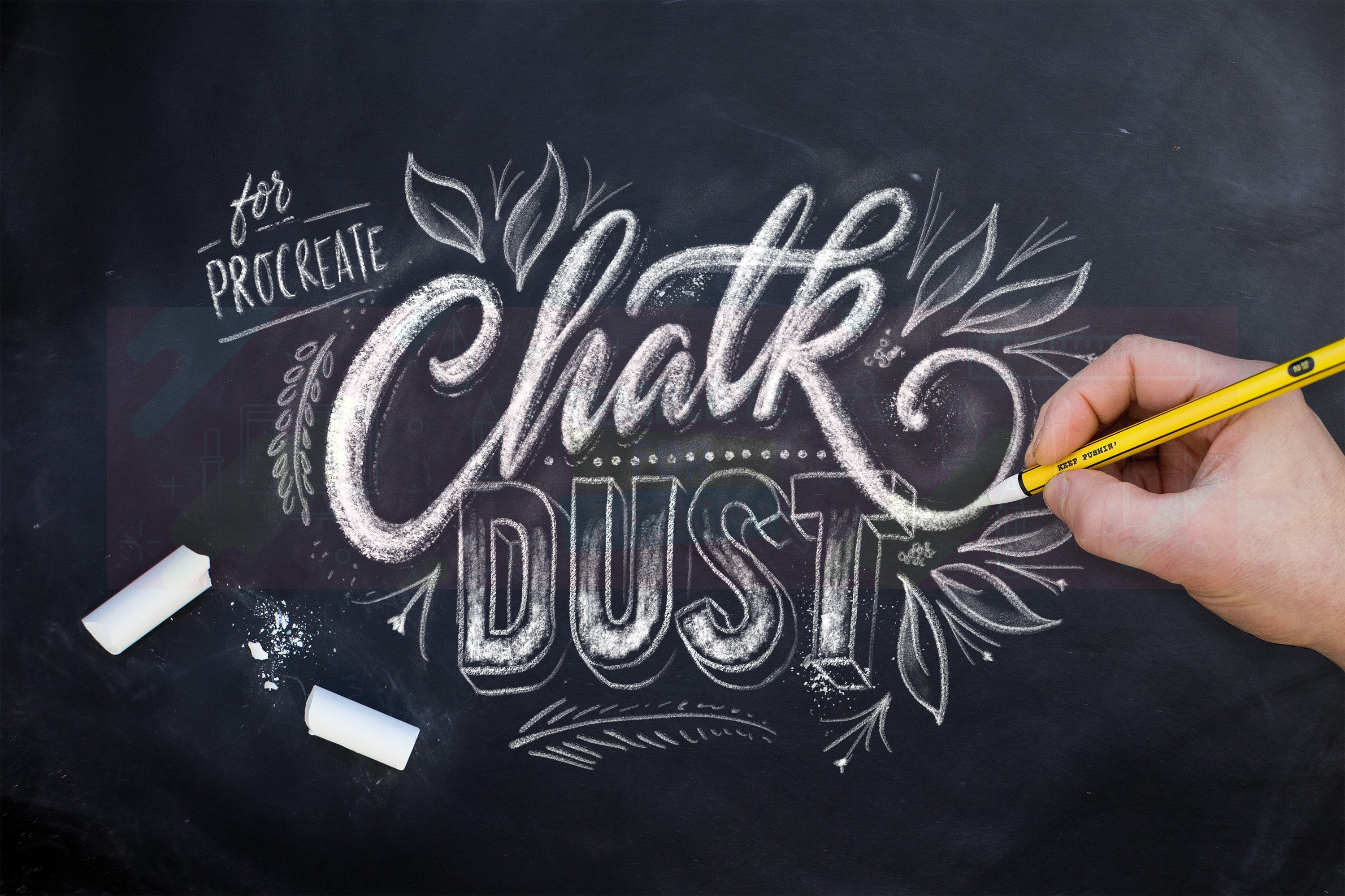 Chalk Dust - Procreate Lettering Kit \ Procreate brushes \ P - Inspire ...