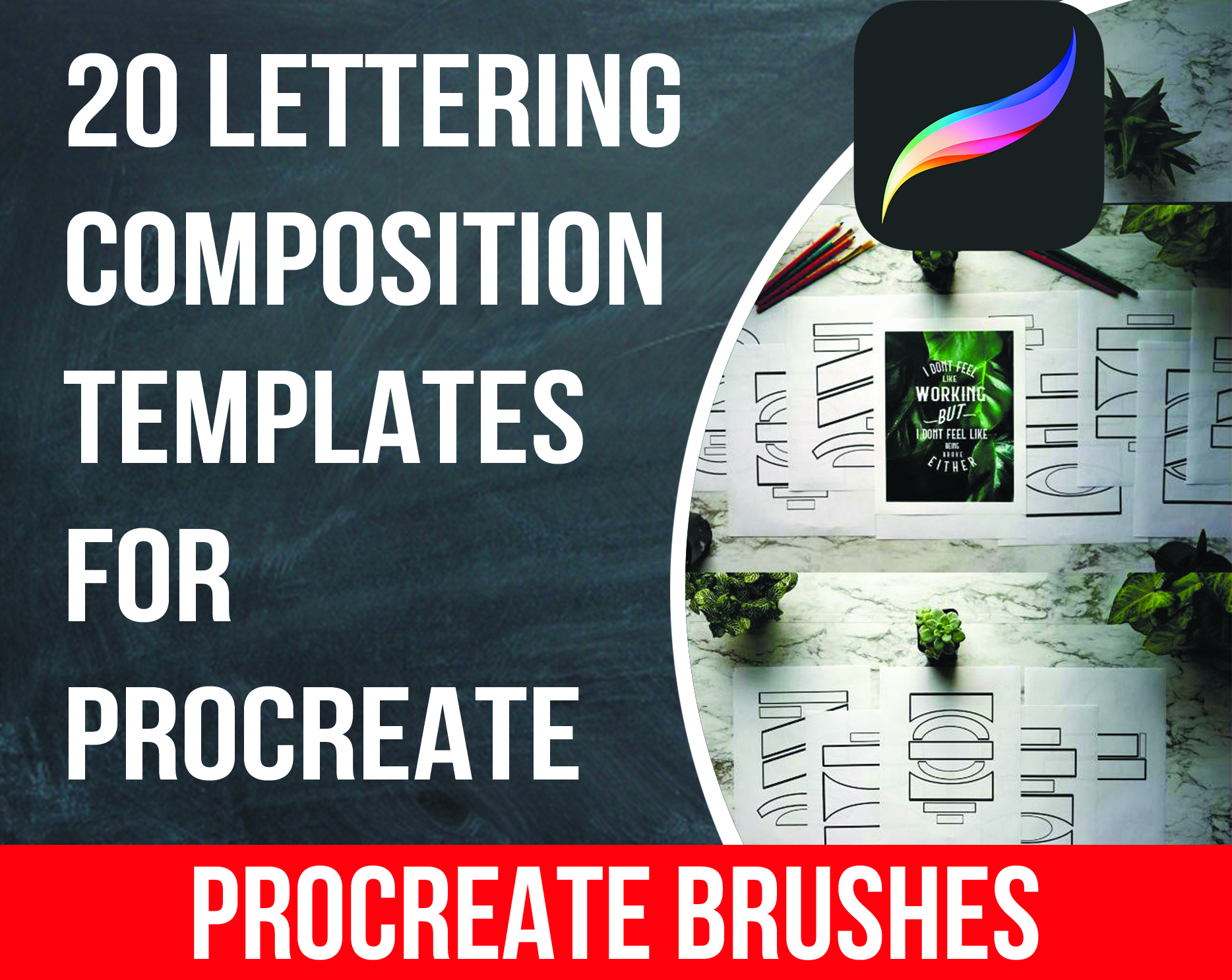 20 Lettering Composition Templates For Procreate Procreate Inspire 