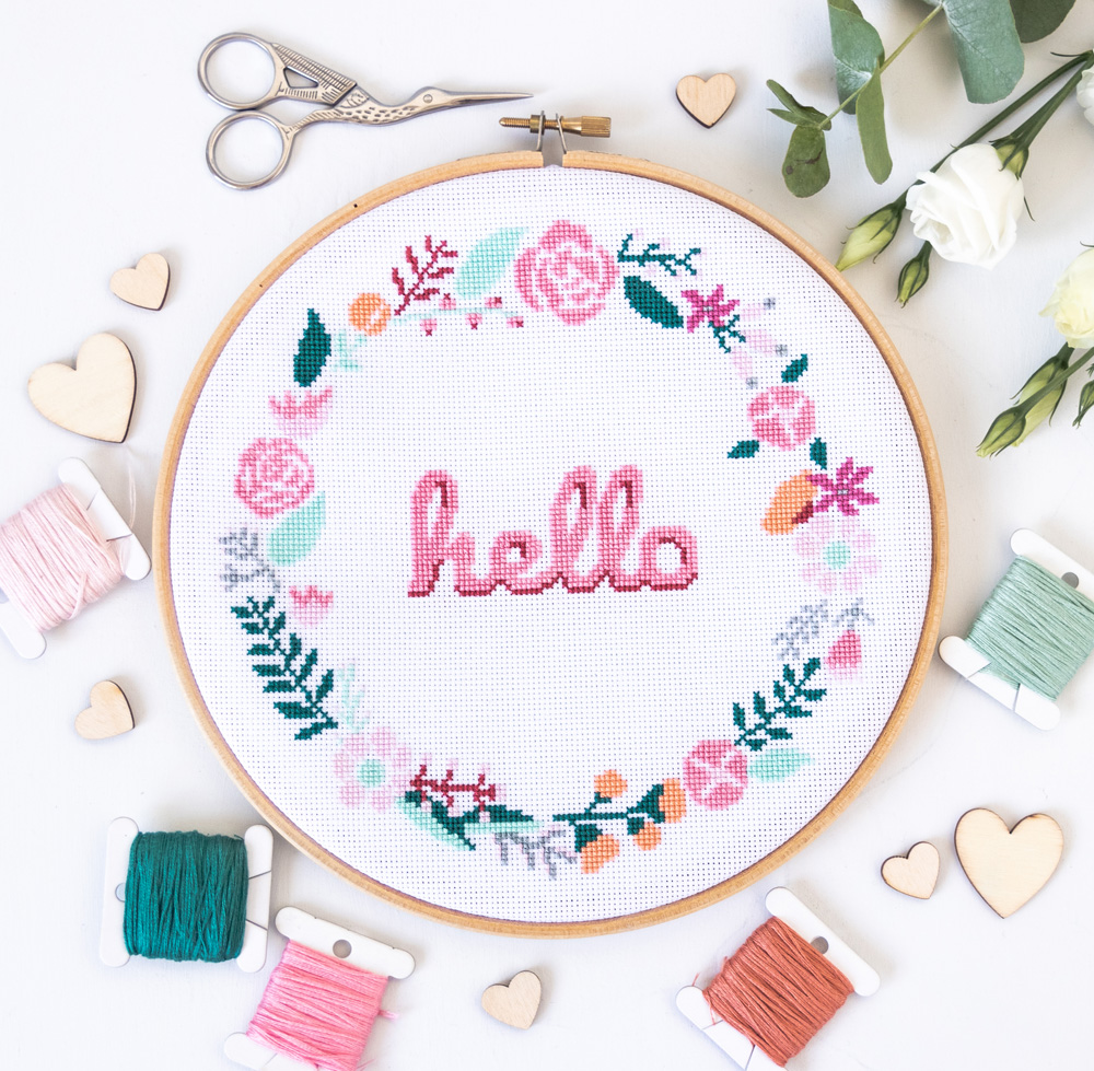 Hello Cross Stitch Pattern - Inspire Uplift
