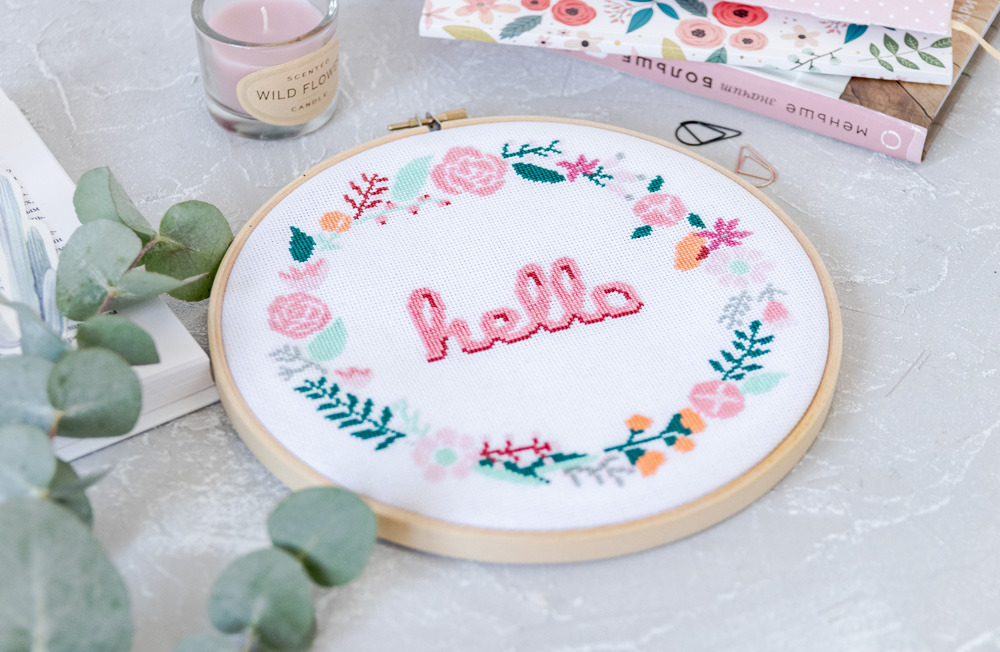 Hello Cross Stitch Pattern - Inspire Uplift