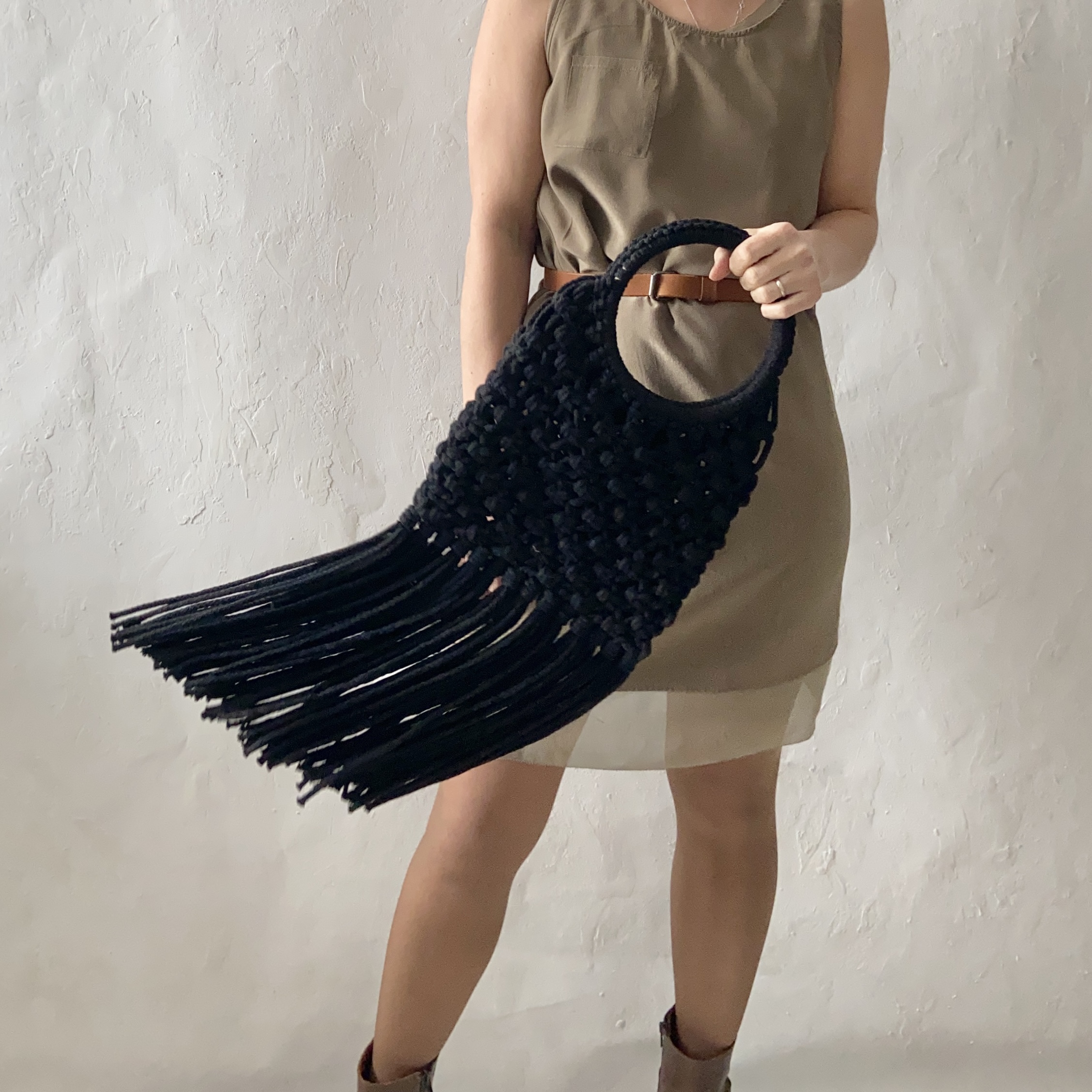 Macrame PATTERN purse with fringe , Macrame bag DIY, Macrame - Inspire ...