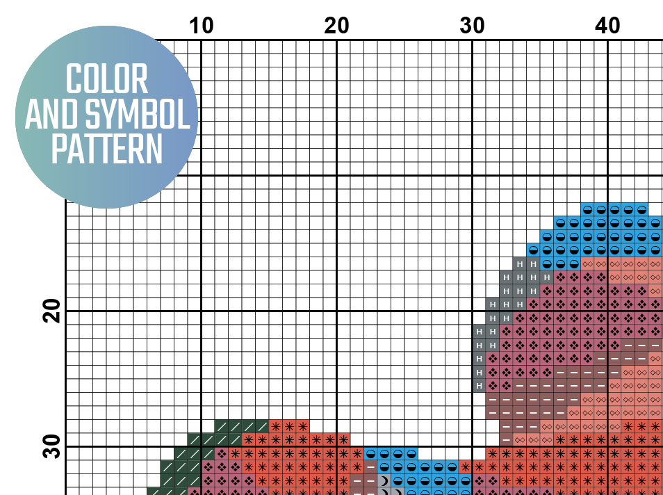 Geometric Clown Fish Cross Stitch Pattern - Inspire Uplift