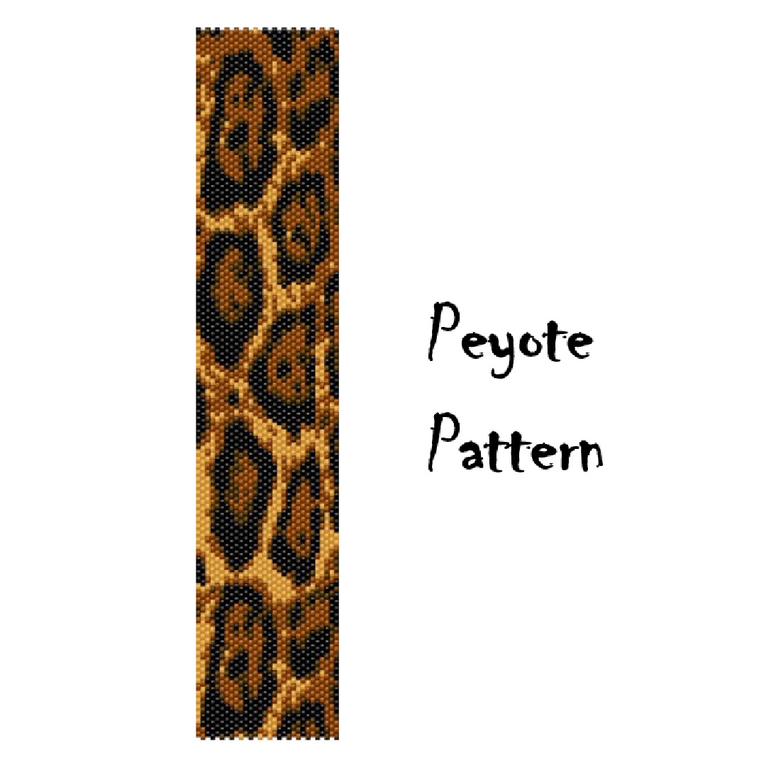 Leopard Peyote Beading Pattern, Wild Cat Seed Beaded Bracele | Inspire ...