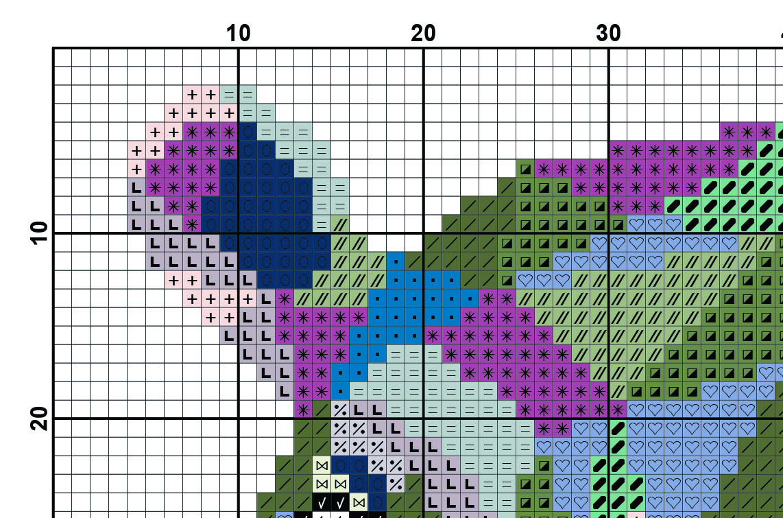 Geometric Hippo Cross Stitch Pattern - Inspire Uplift