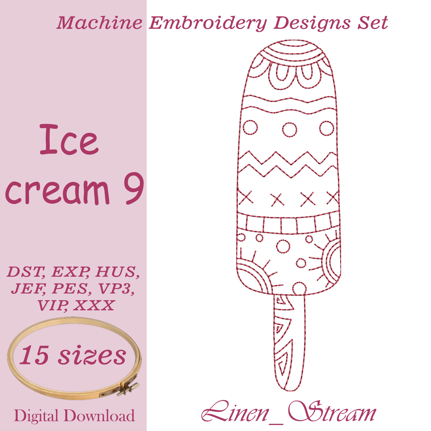 Ice cream 9 One Machinembdesign in 8 formats and 15 sizes | Inspire Uplift