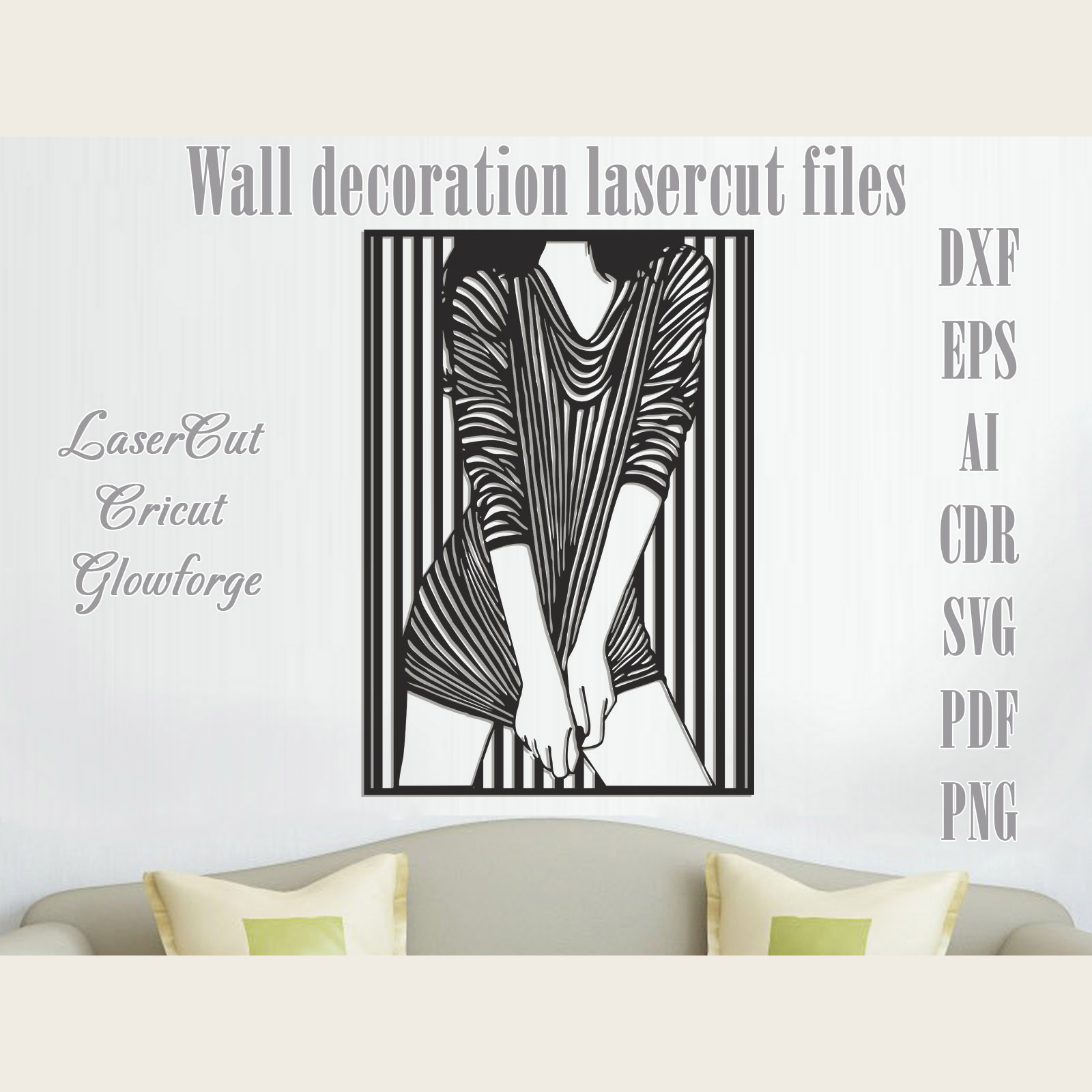 Girl/woman wall decoration laser cut glowforge cricut vector | Inspire ...